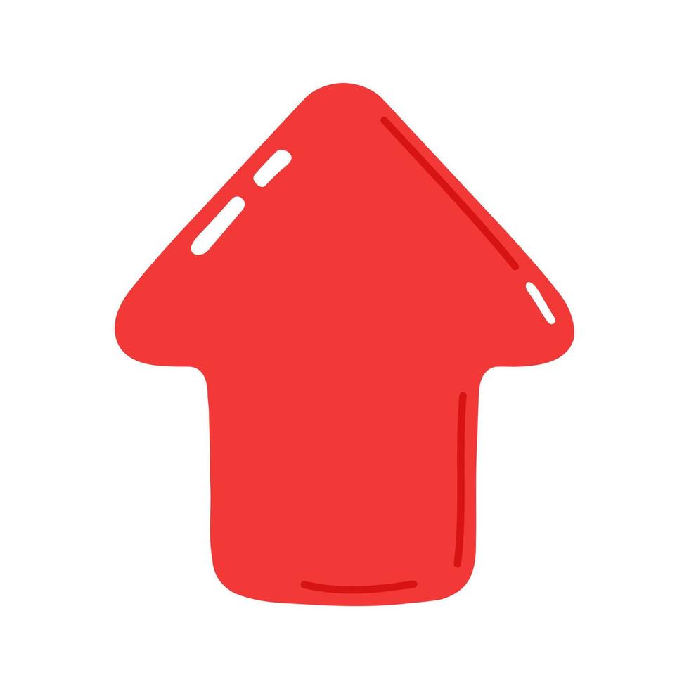 Cute Funny Red Arrow Icon Vector Hand Drawn Cartoon Kawaii Character Illustration Icon