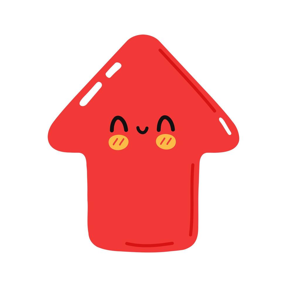 Cute funny red arrow icon. Vector hand drawn cartoon kawaii character ... Cute funny red arrow icon. Vector hand drawn cartoon kawaii character ...