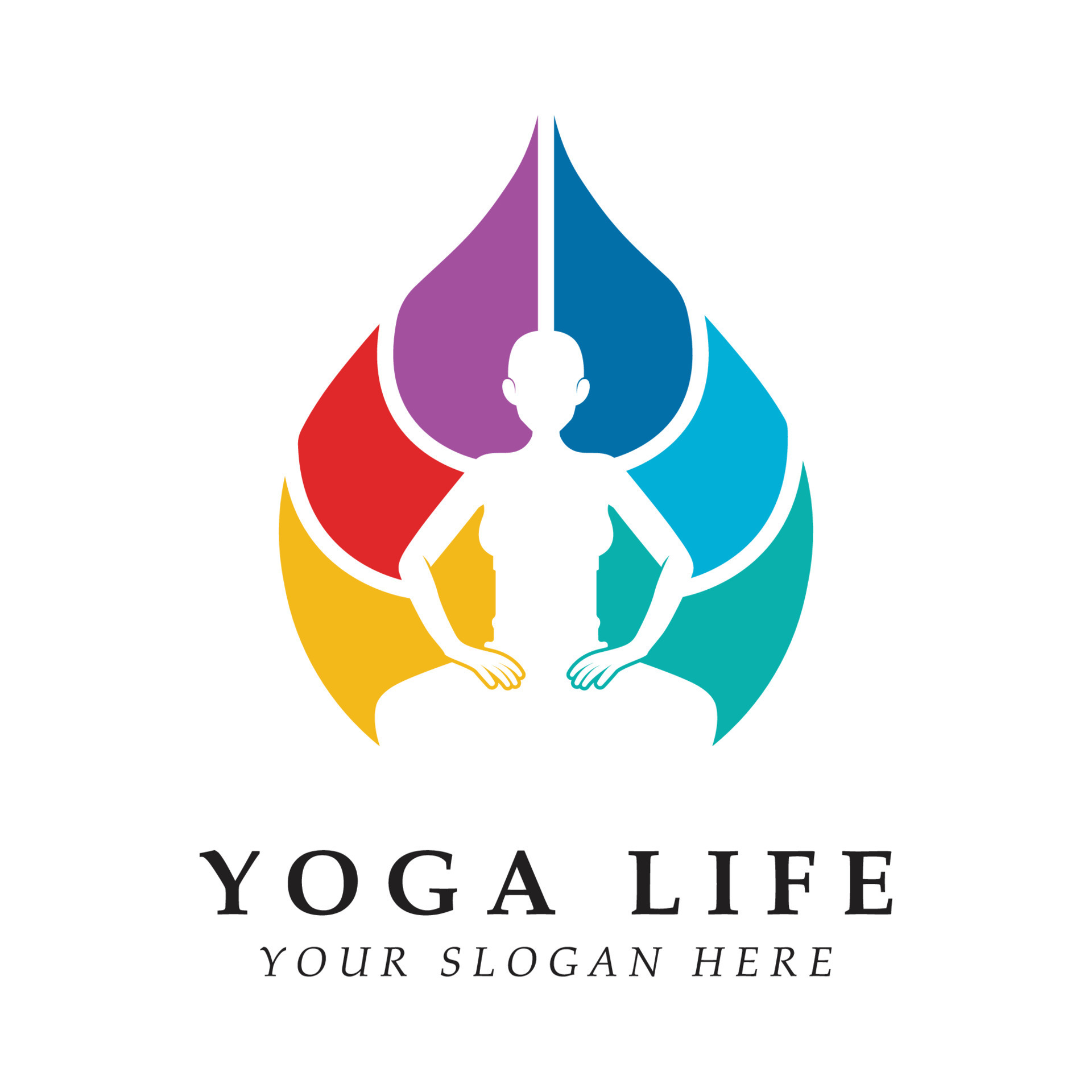 yoga logo and vector with slogan template 15841798 Vector Art at Vecteezy