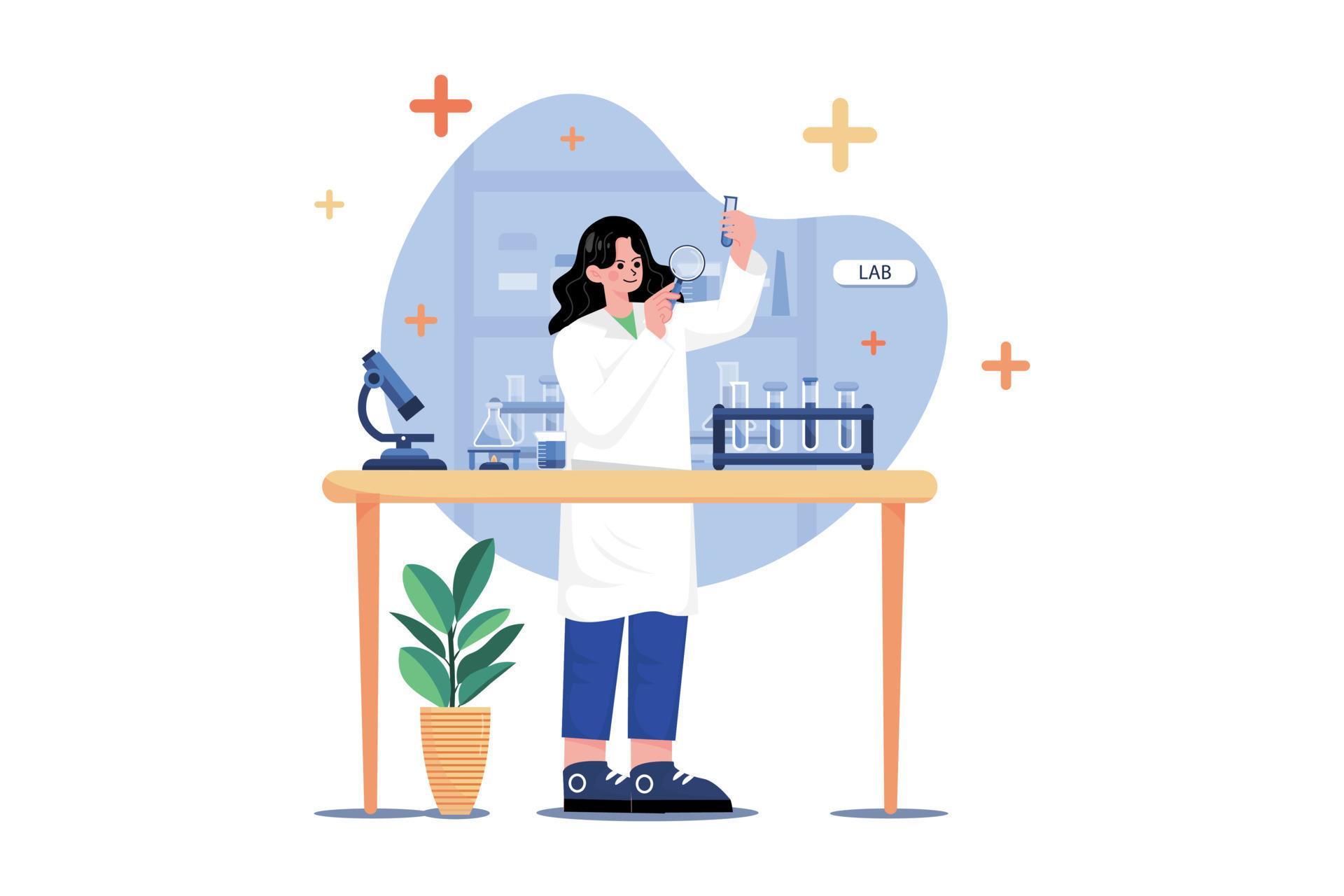 Research lab Illustration concept. A flat illustration isolated on ...
