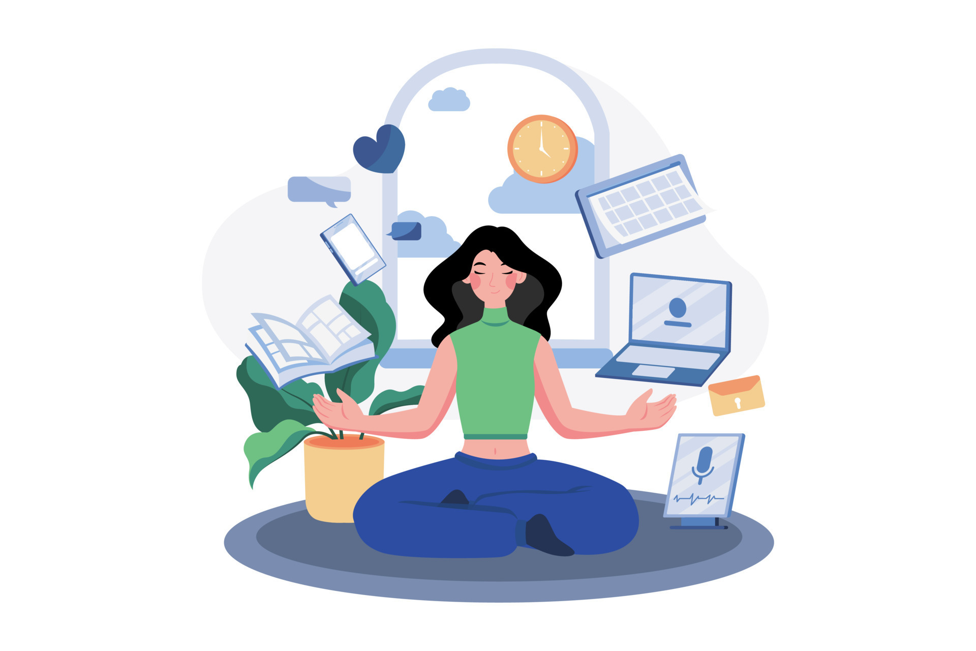 Work-Life Balance Illustration concept. A flat illustration isolated on ...