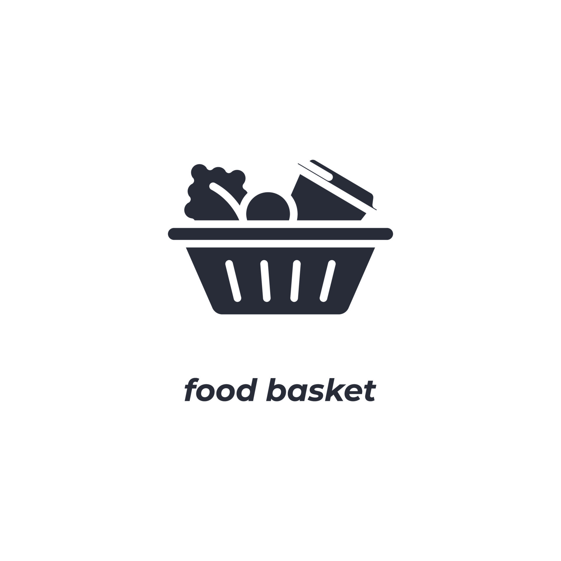 Vector Sign Food Basket Symbol Is Isolated On A White Background Icon