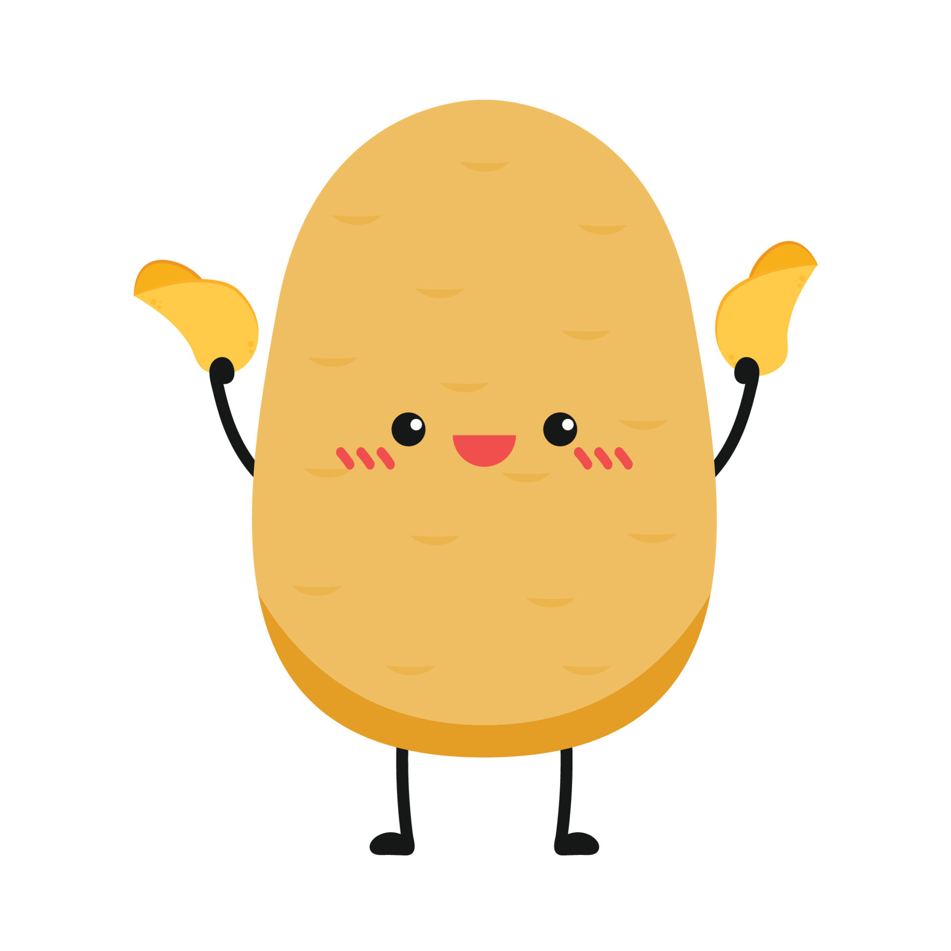 Potato character design. Potato vector. Potato cartoon on white ... Potato character design. Potato vector. Potato cartoon on white ...