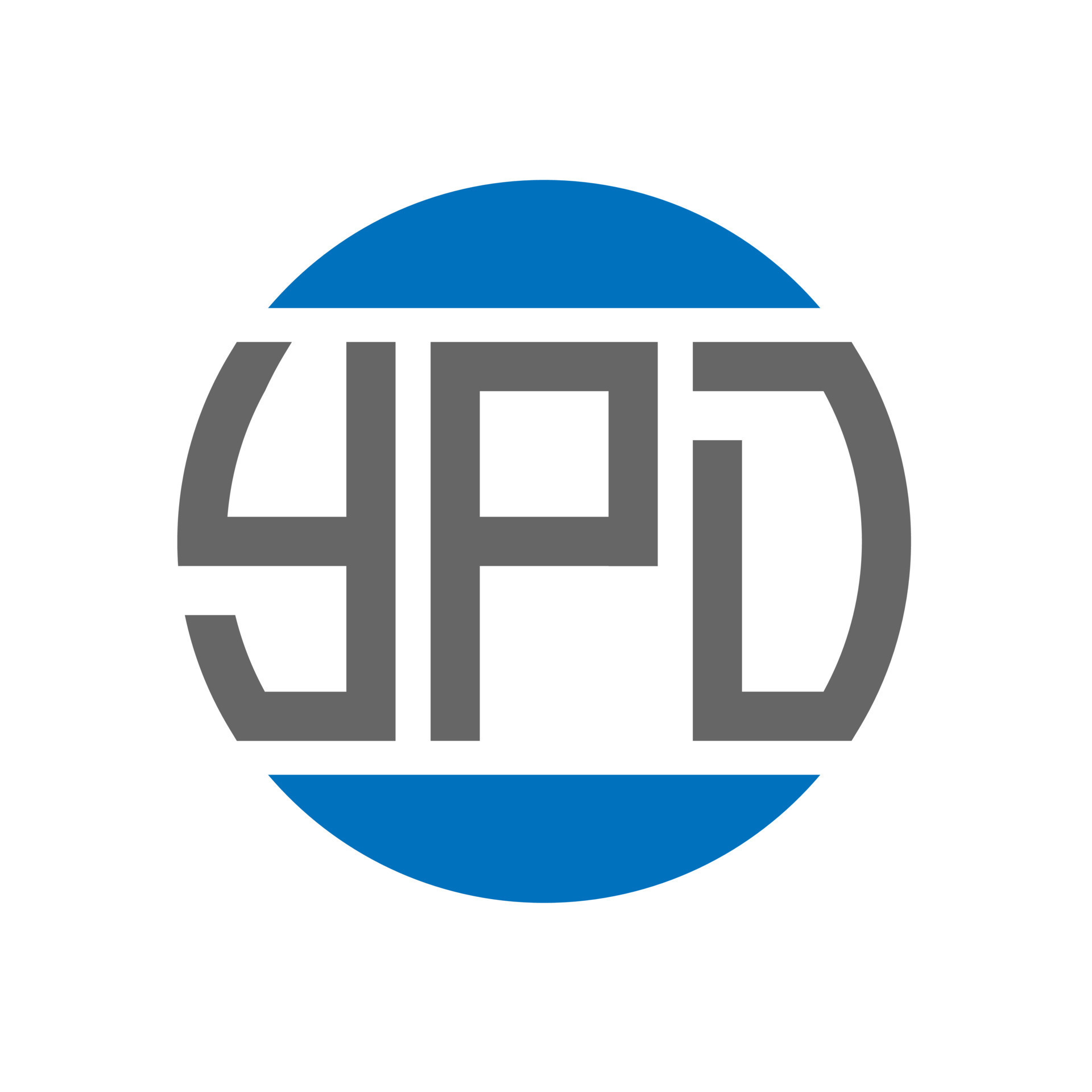 diseño de logotipo de letra ypd sobre fondo blanco. concepto de logotipo de círculo de iniciales ...