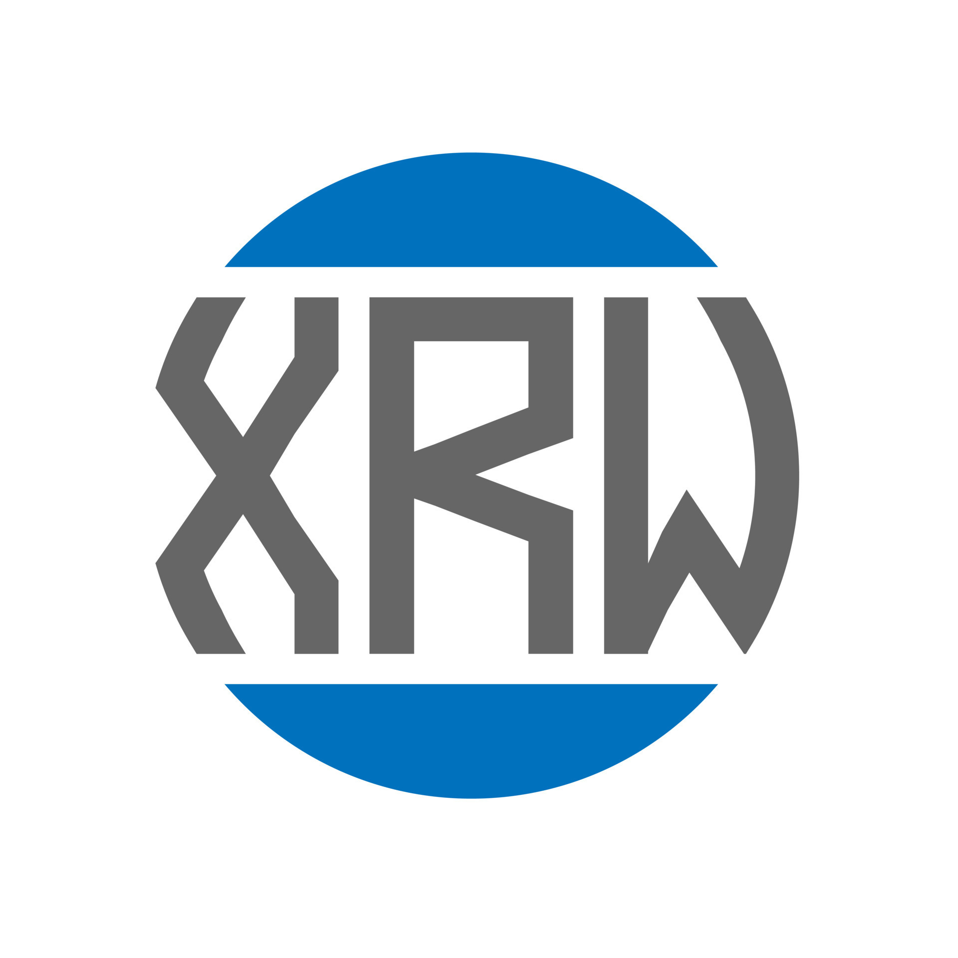 diseño de logotipo de letra xrw sobre fondo blanco. concepto de logotipo de círculo de iniciales ...