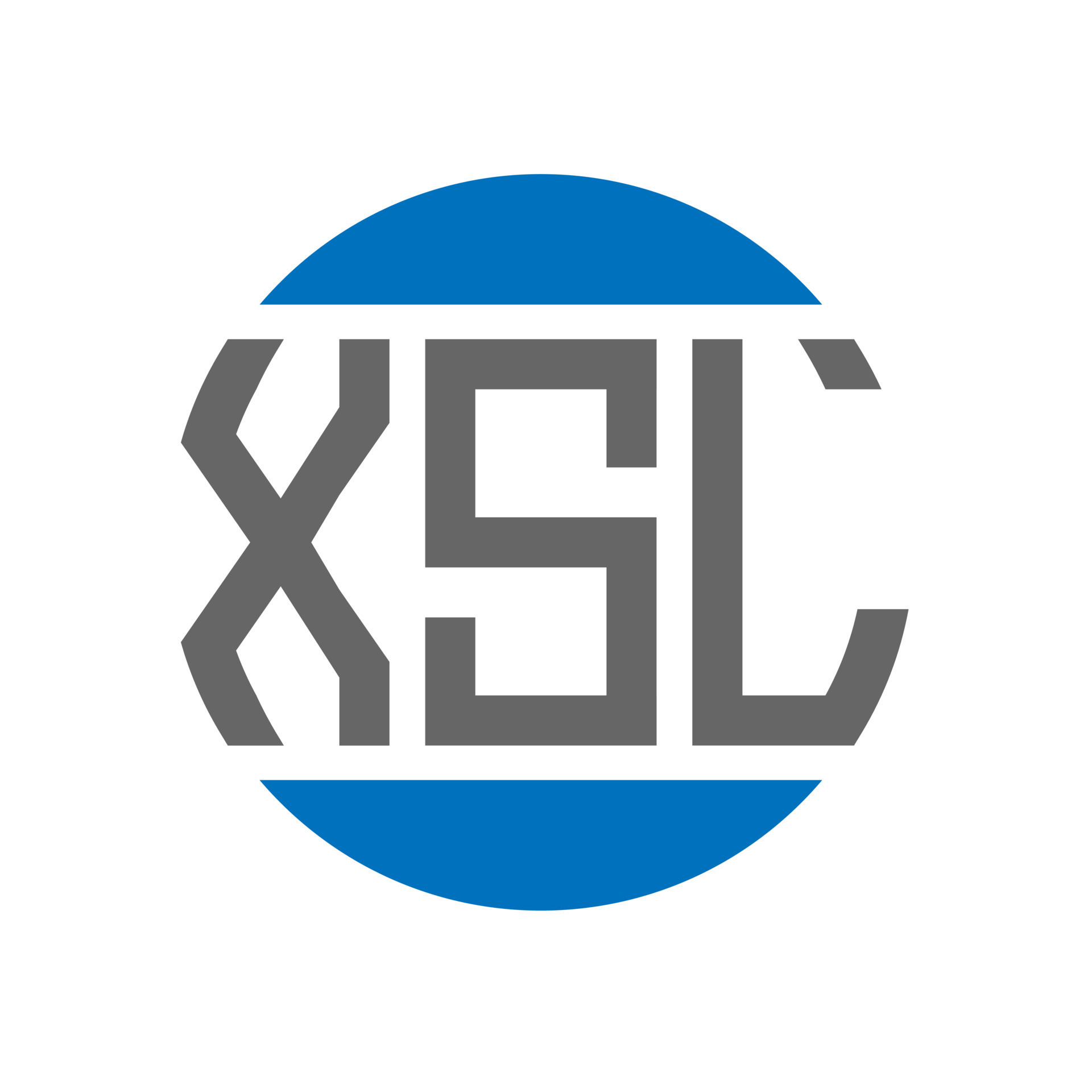 diseño de logotipo de letra xsl sobre fondo blanco. concepto de logotipo de círculo de iniciales ...