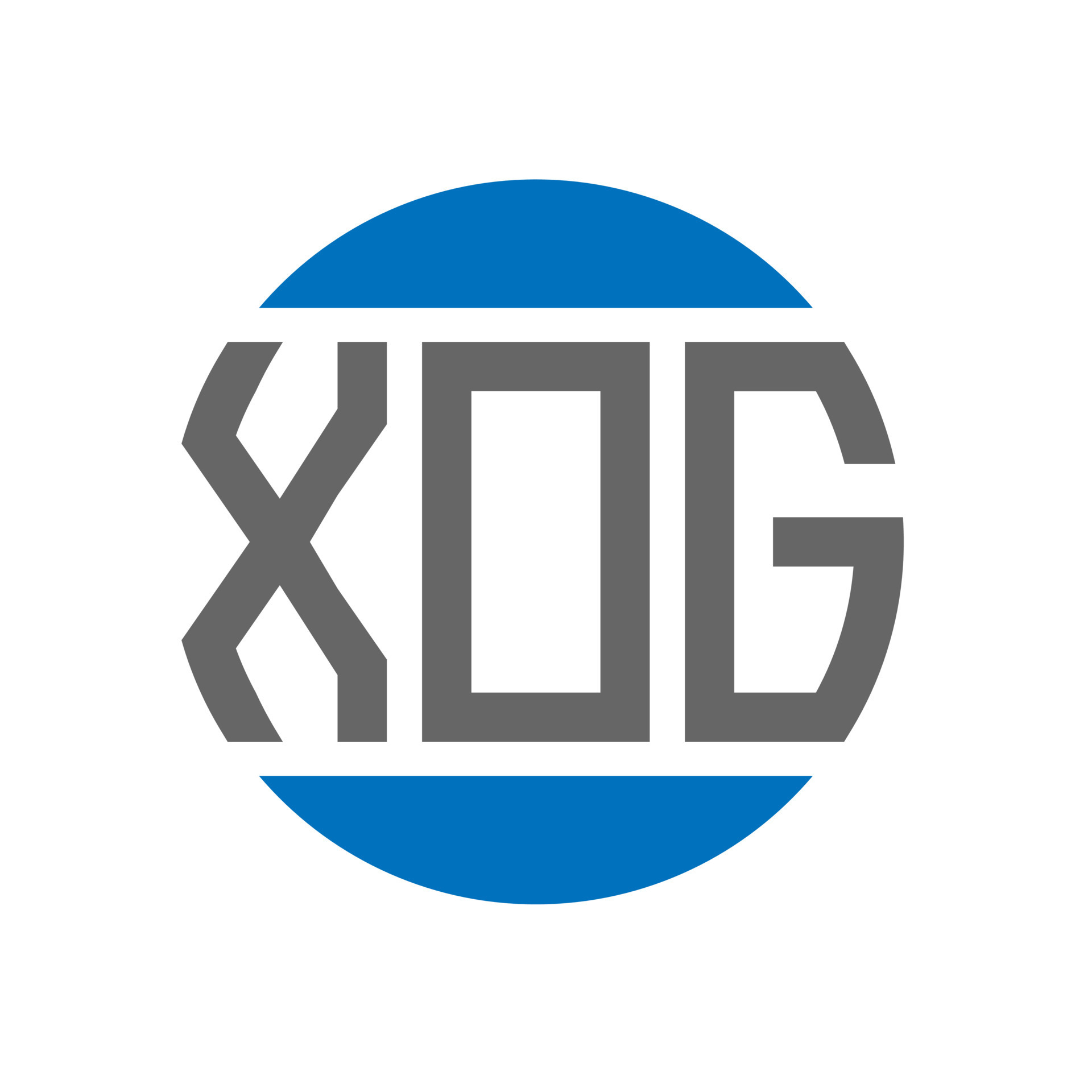 diseño de logotipo de letra xog sobre fondo blanco. concepto de logotipo de círculo de iniciales ...