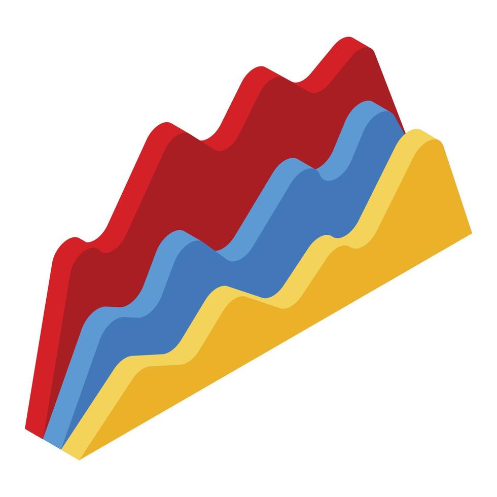 Waveform graph icon, isometric style 15849045 Vector Art at Vecteezy