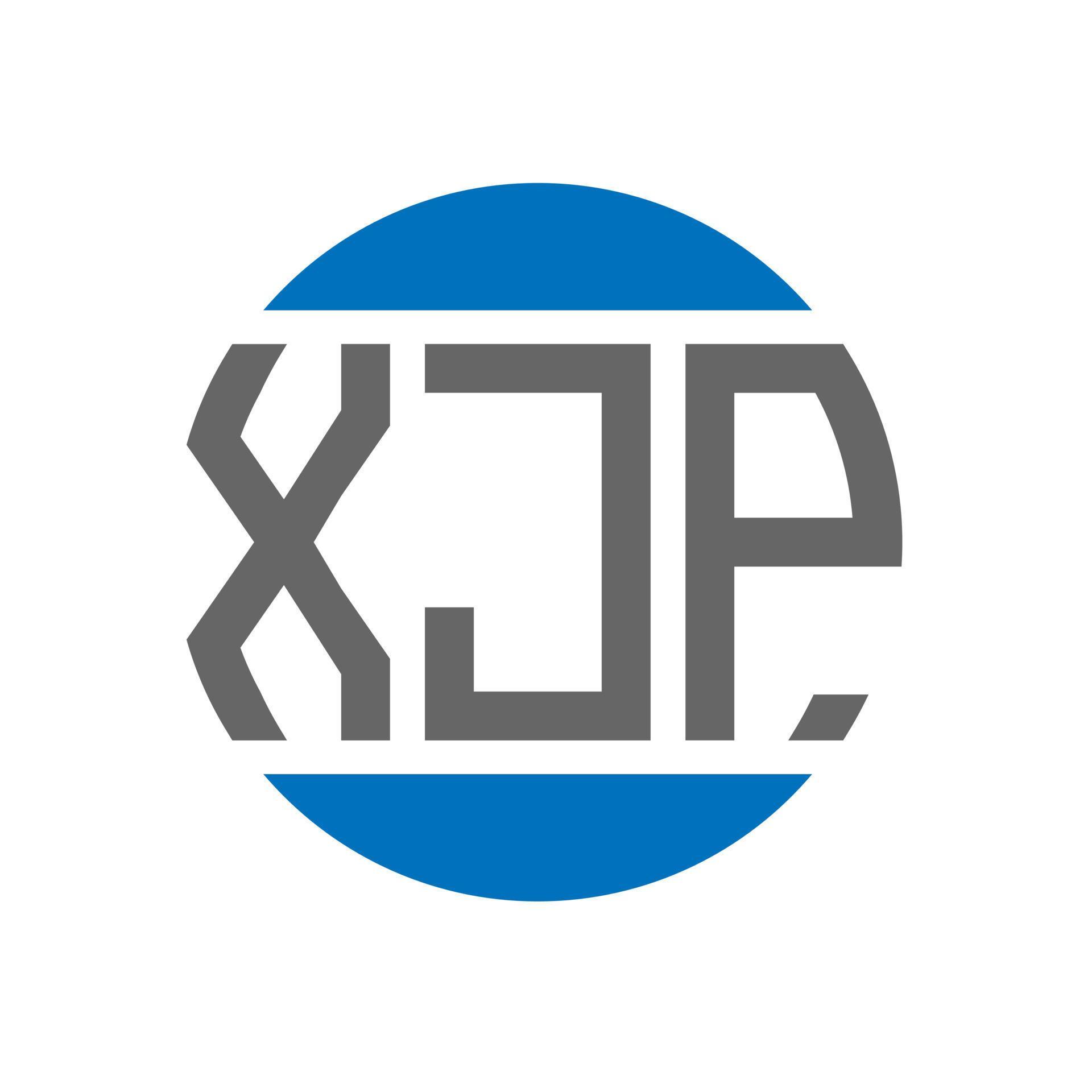 diseño de logotipo de letra xjp sobre fondo blanco. concepto de logotipo de círculo de iniciales ...