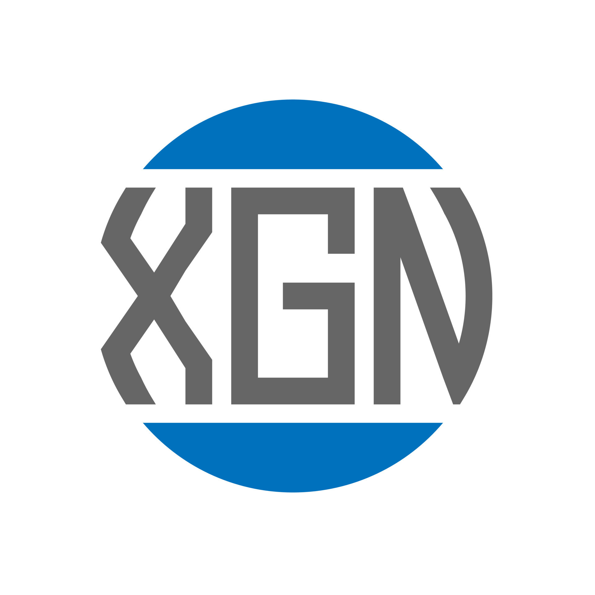 diseño de logotipo de letra xgn sobre fondo blanco. concepto de logotipo de círculo de iniciales ...