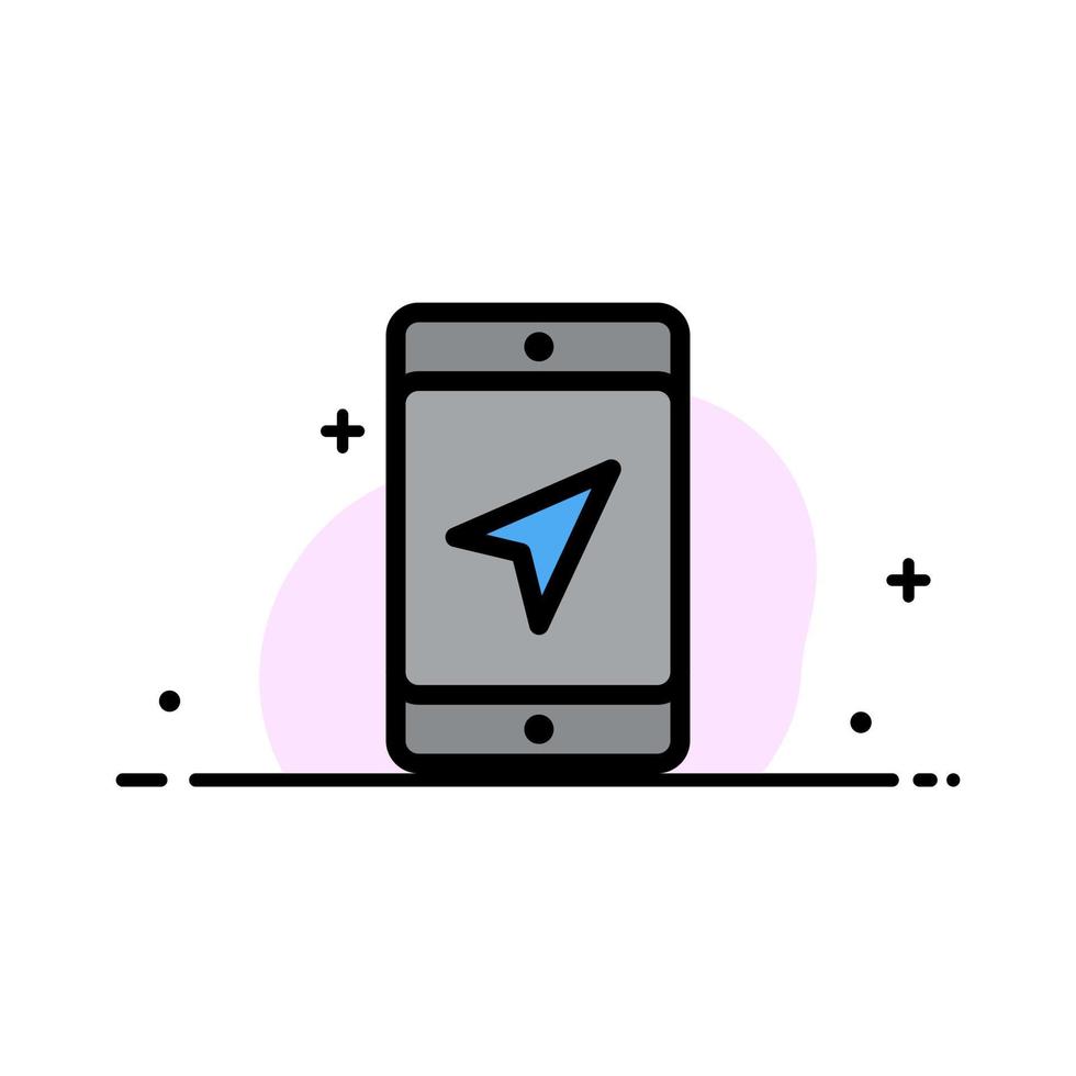 Mobile Location Map Service Business Flat Line Filled Icon Vector Banner Template 15850085