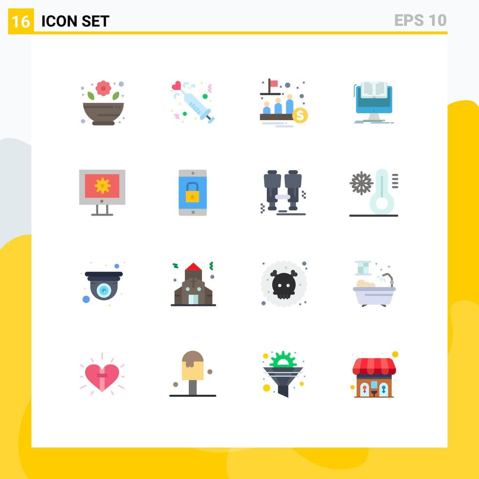 16 Universal Flat Colors Set For Web And Mobile Applications Book Computer Fund File Trade