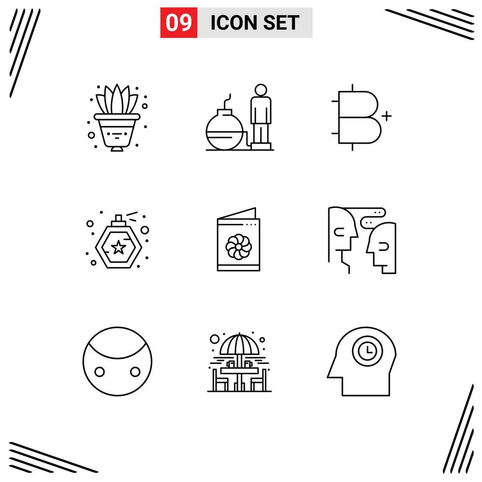 9 Universal Outlines Set For Web And Mobile Applications Card Spray Add