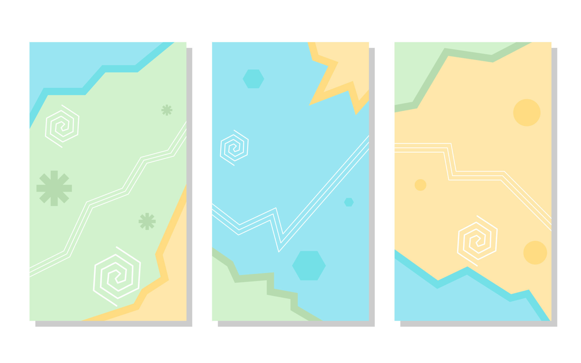 Set Of Abstract Pastel Color Background Pastel Blue Soft Green And Soft Orange Simple Flat