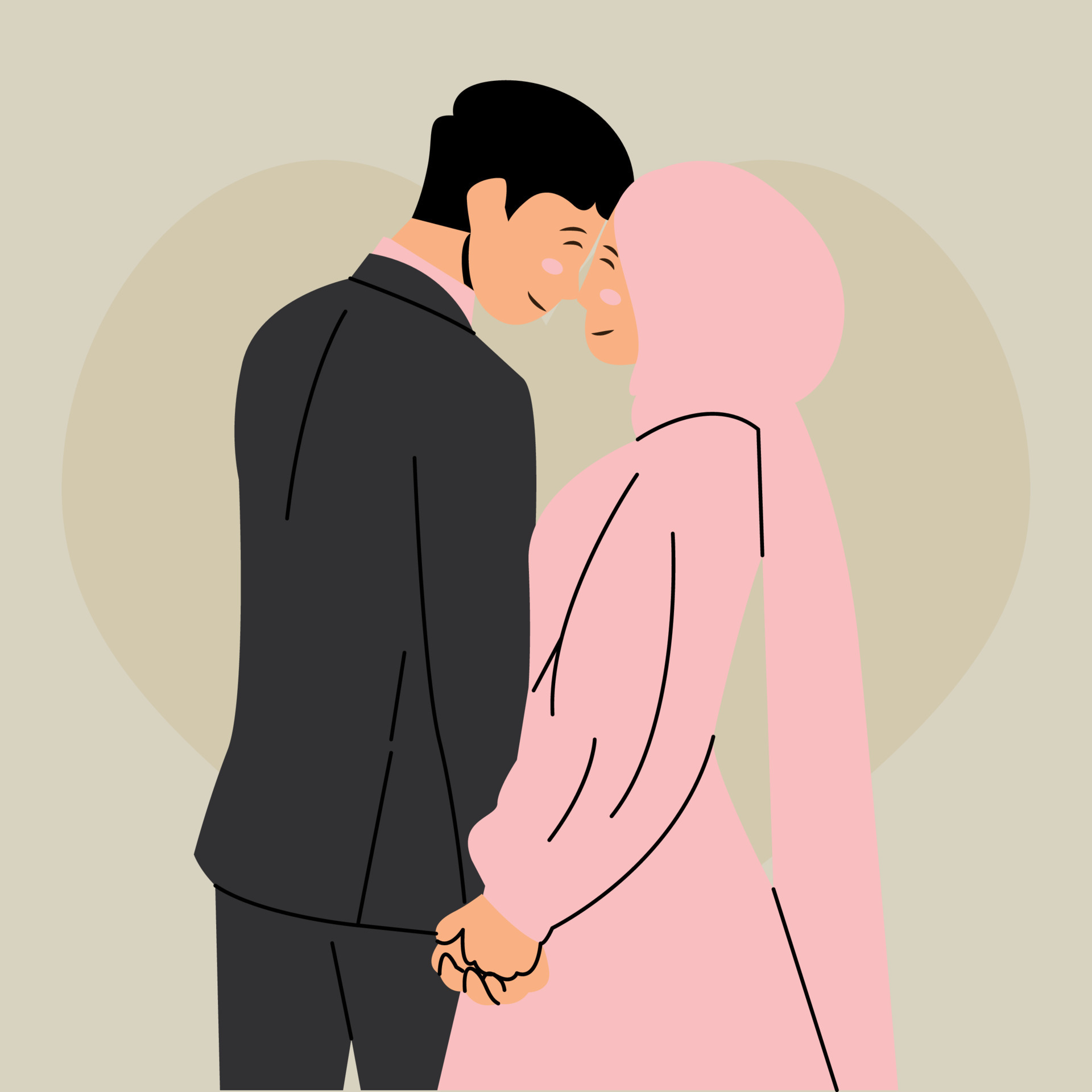 Cute muslim couple 15864214 Vector Art at Vecteezy