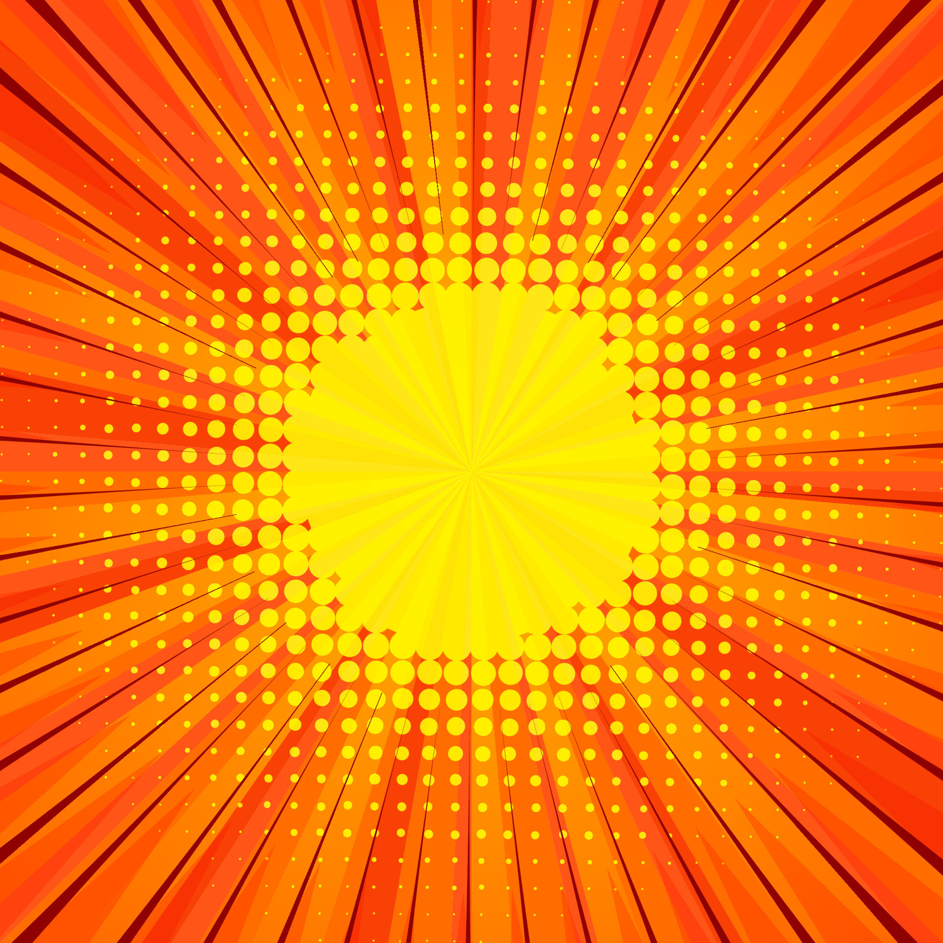 Abstract Comic Orange Background For Style Pop Art Design Retro Burst Template Backdrop Light