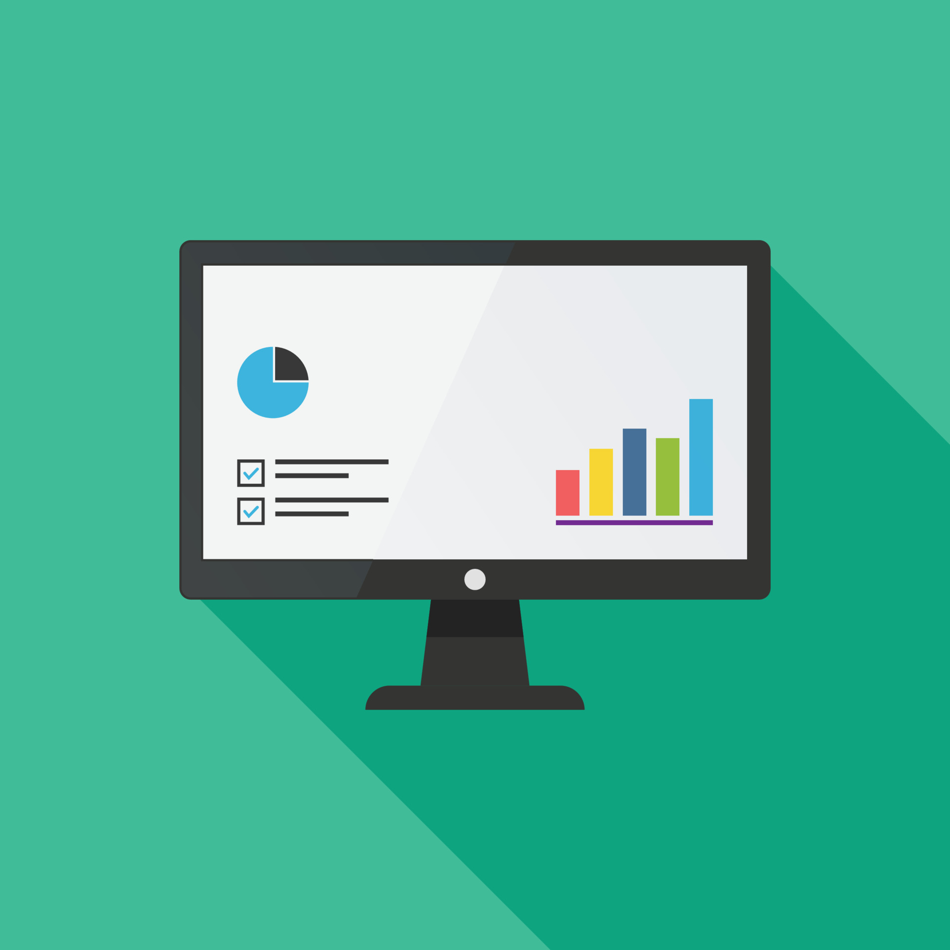 Analytic information on Computer screen flat Illustration, research ... Analytic information on Computer screen flat Illustration, research ...