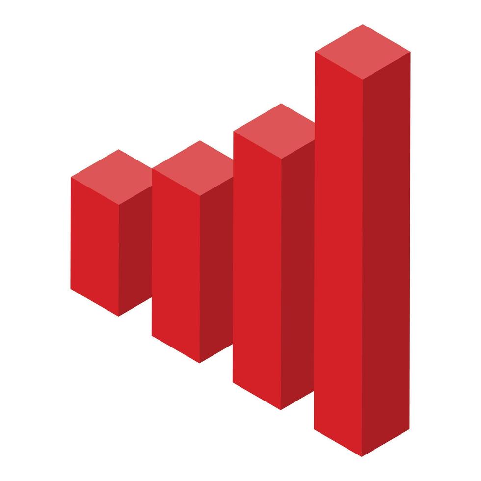 Red Graph Chart Icon Isometric Style 15870593 Vector Art At Vecteezy