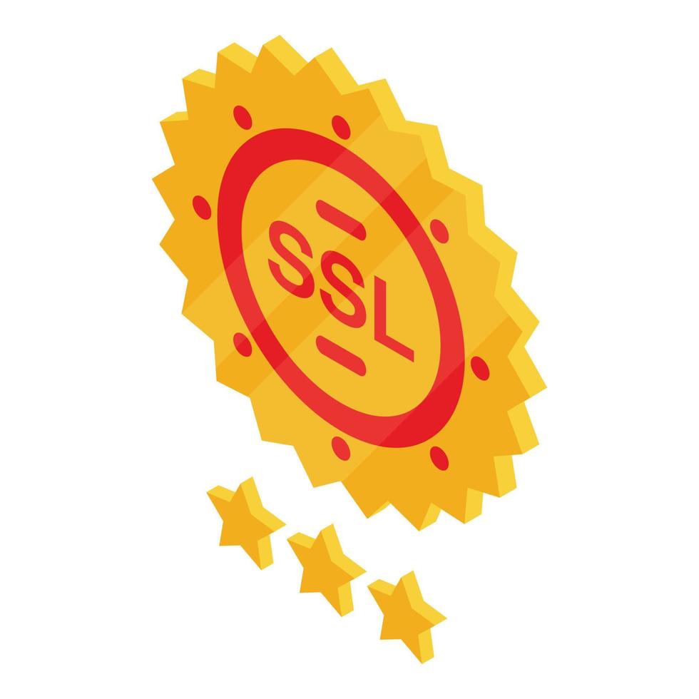 Emblem Ssl Certificate Icon Isometric Style 15872724 Vector Art At Vecteezy