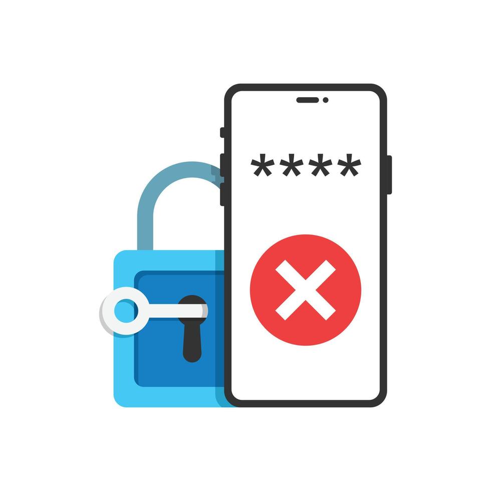 Password Protection Icon In Flat Style Authentication Vector
