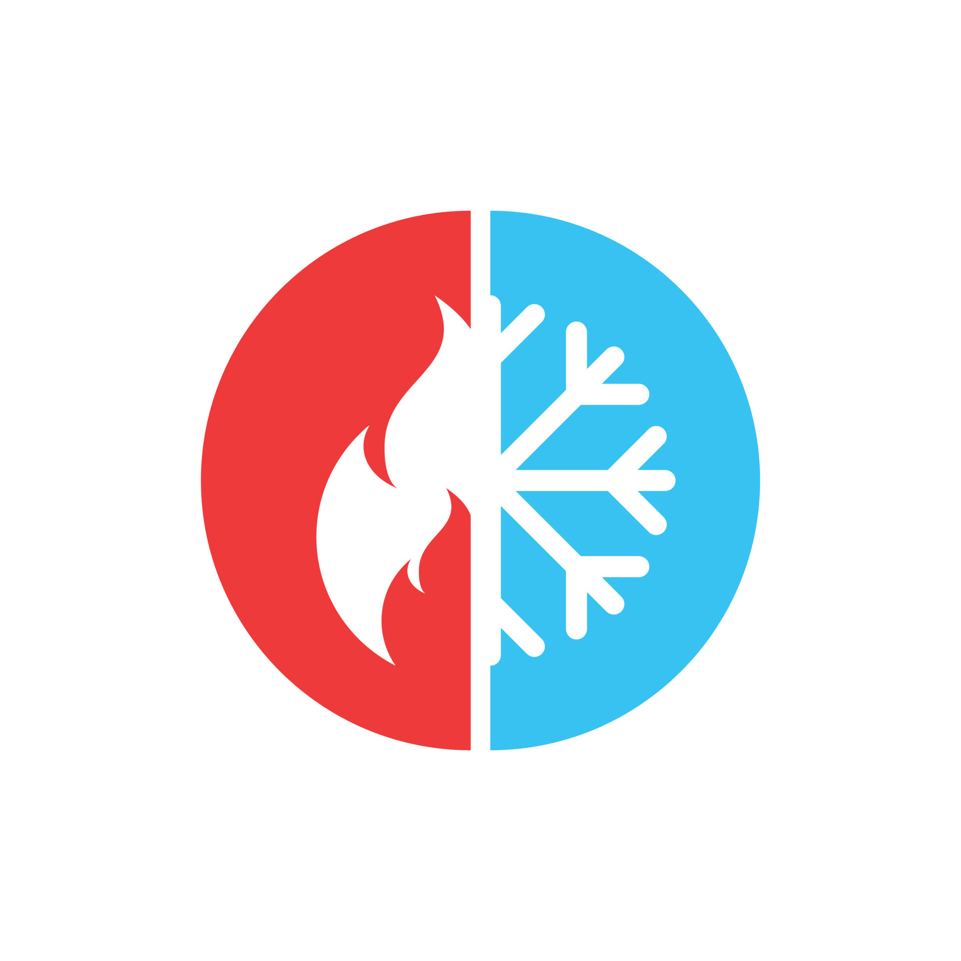 Hot and cold icon in flat style. Snowflake and flame vector ... Hot and cold icon in flat style. Snowflake and flame vector ...