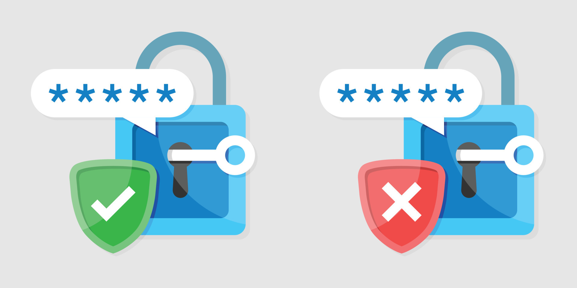 Password Protection Icon In Flat Style Authentication Vector