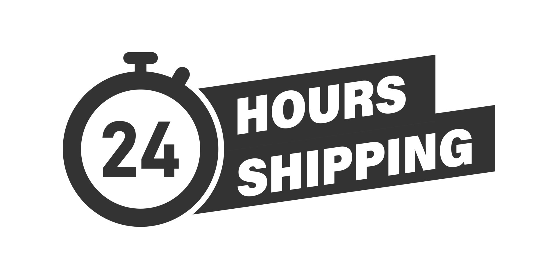 Shipping 24 Hours Icon In Flat Style Delivery Countdown Vector