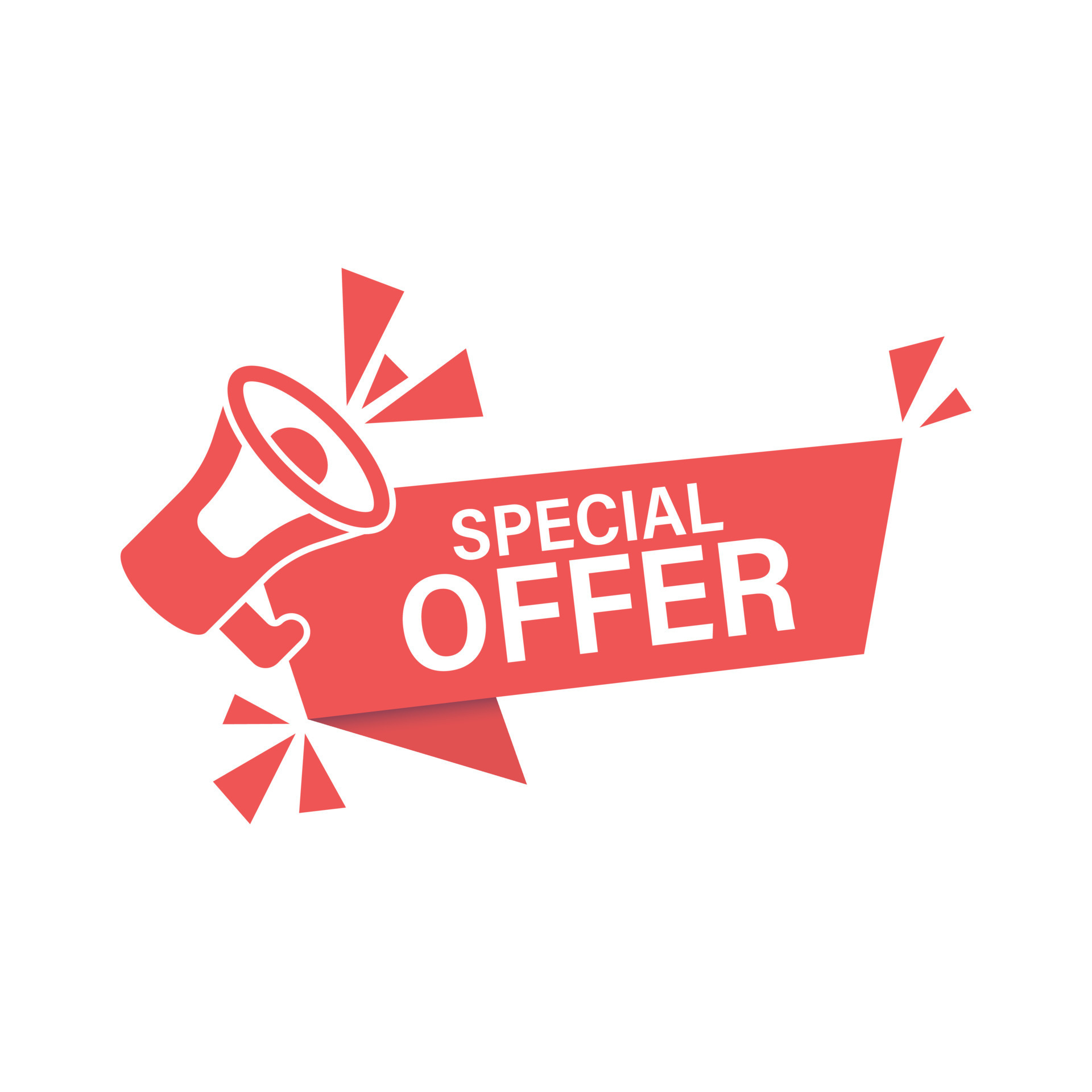 Special offer label icon in flat style. Megaphone with discount vector ... Special offer label icon in flat style. Megaphone with discount vector ...