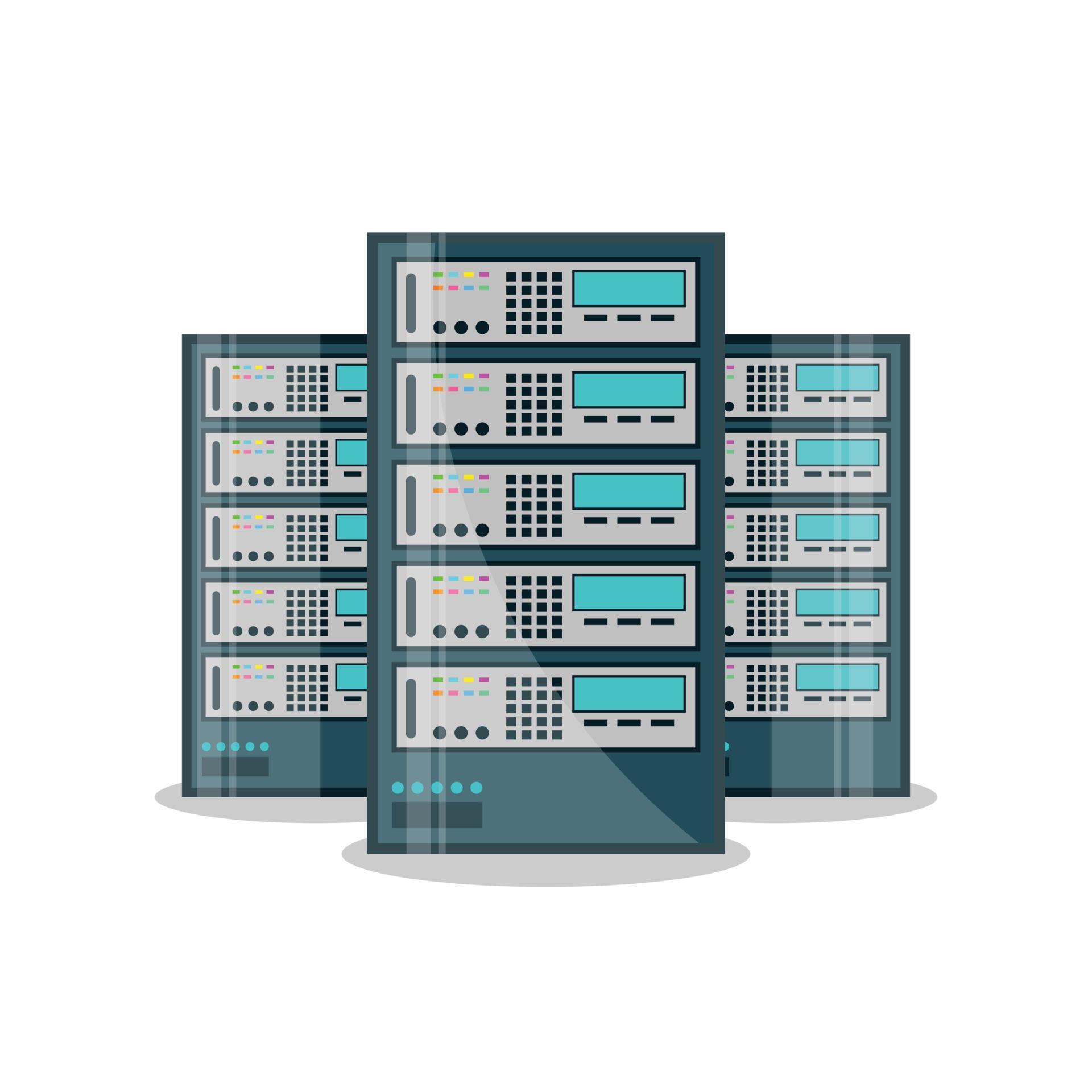 Data Center Icon In Flat Style Computer Datacenter Vector Illustration On Isolated Background
