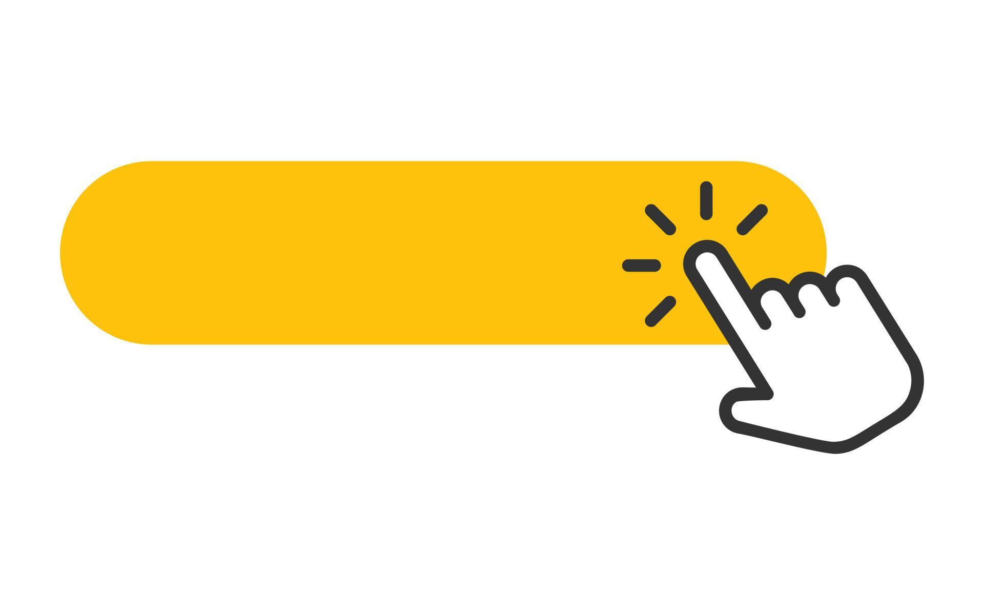 Click here icon in flat style. Pointer clicking vector illustration on ...