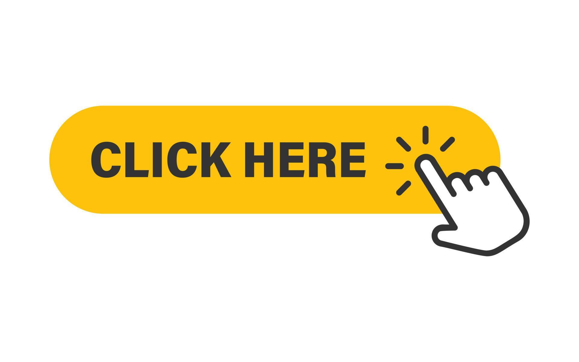 Click here icon in flat style. Pointer clicking vector illustration on ...