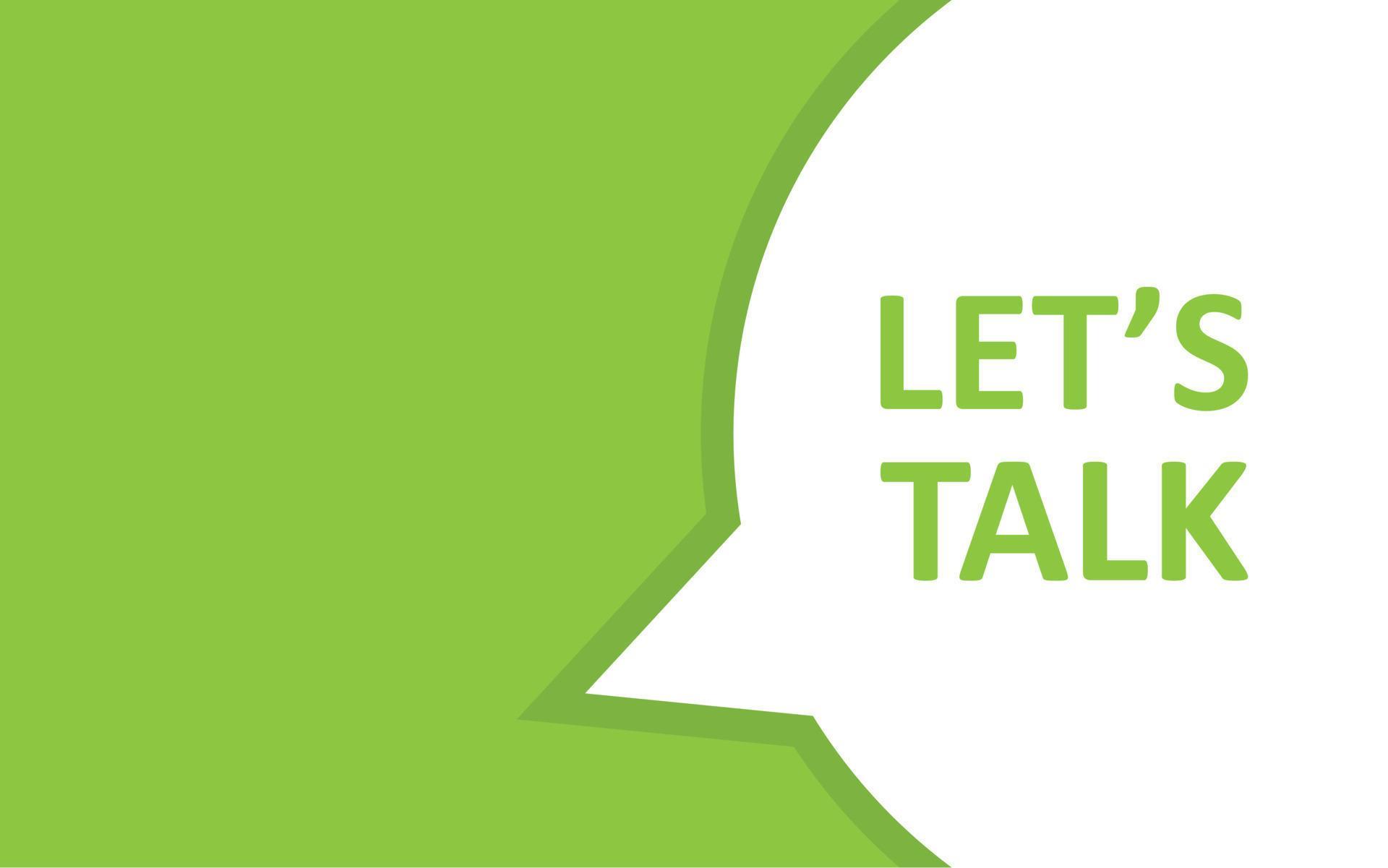 Let's talk dialog in flat style. Speech bubble banner vector ...