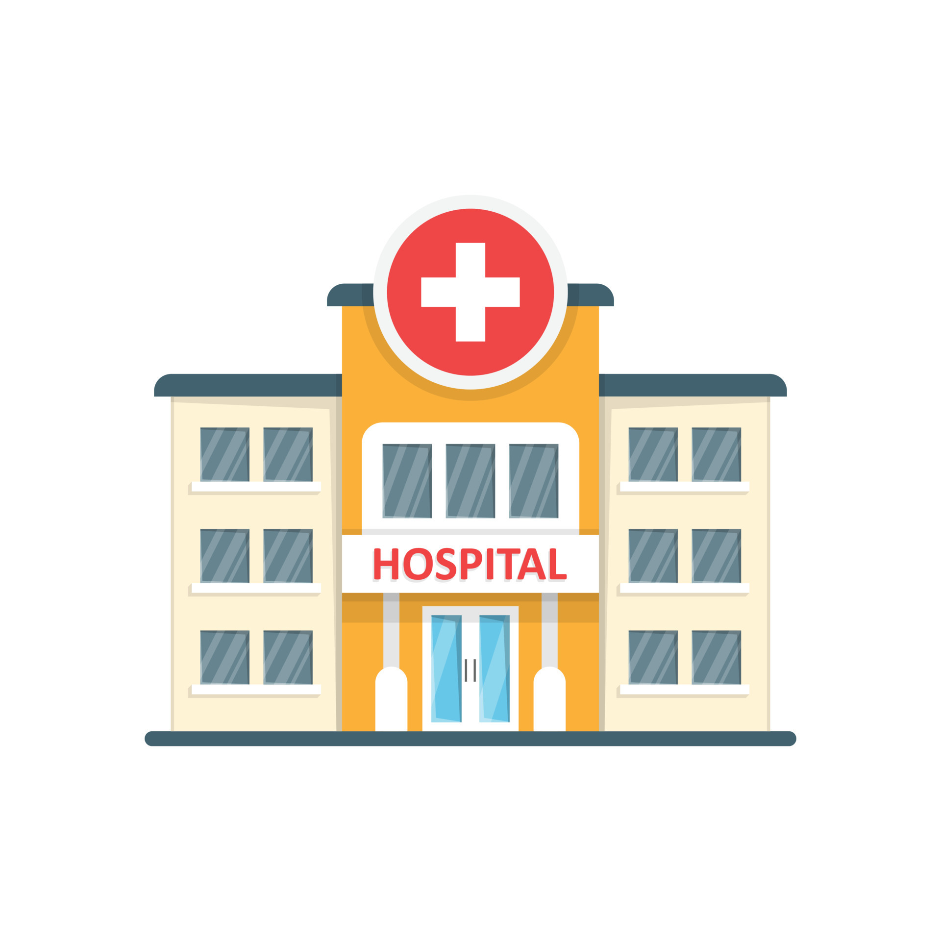Hospital building icon in flat style. Medical clinic vector ... Hospital building icon in flat style. Medical clinic vector ...