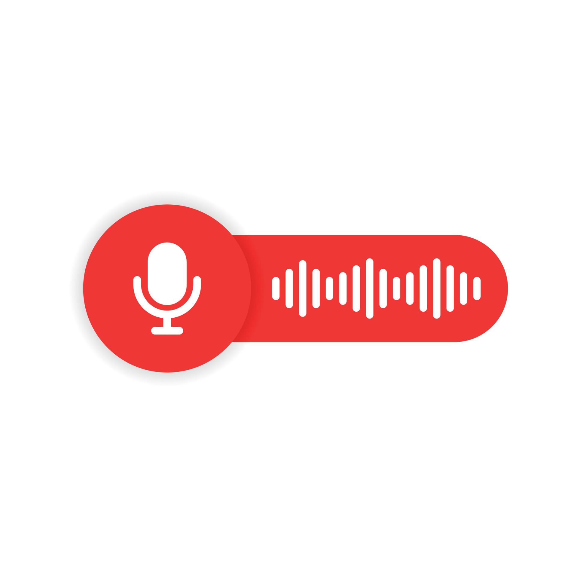 Voice message bubble icon in flat style. Chat soundwave vector ...