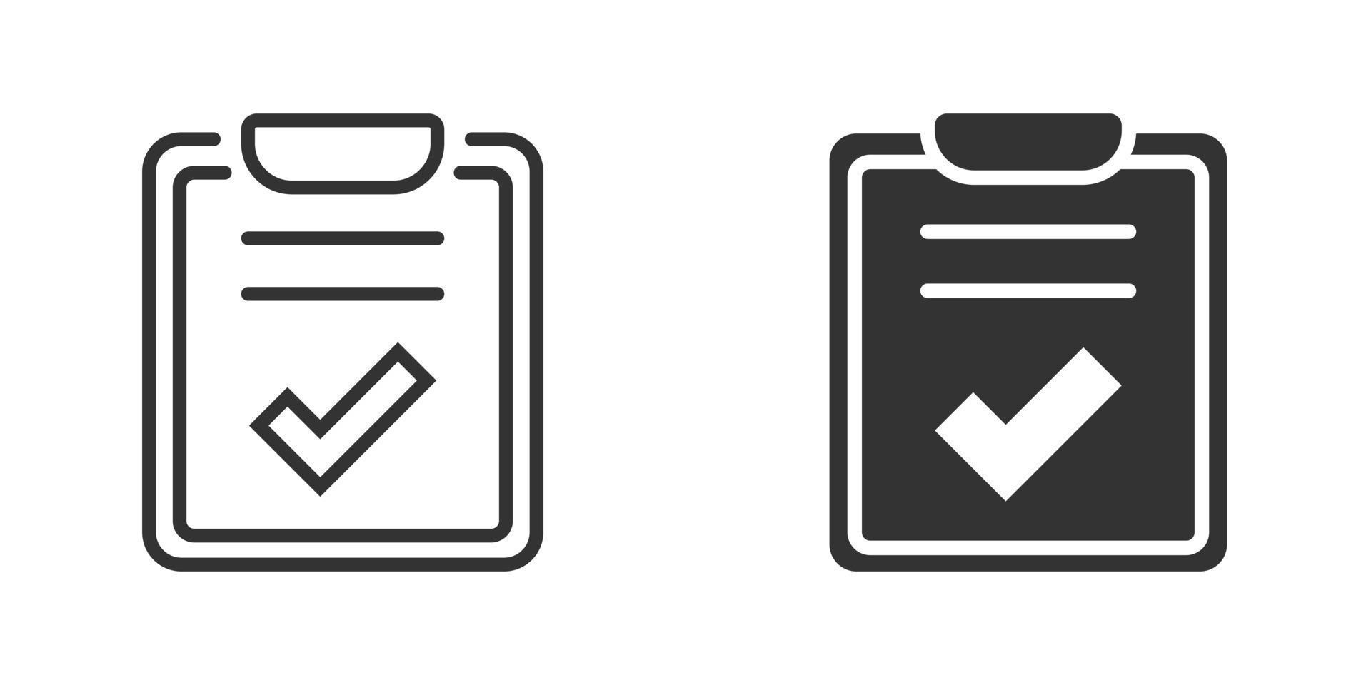 Document checklist icon in flat style. Report vector illustration on ... Document checklist icon in flat style. Report vector illustration on ...