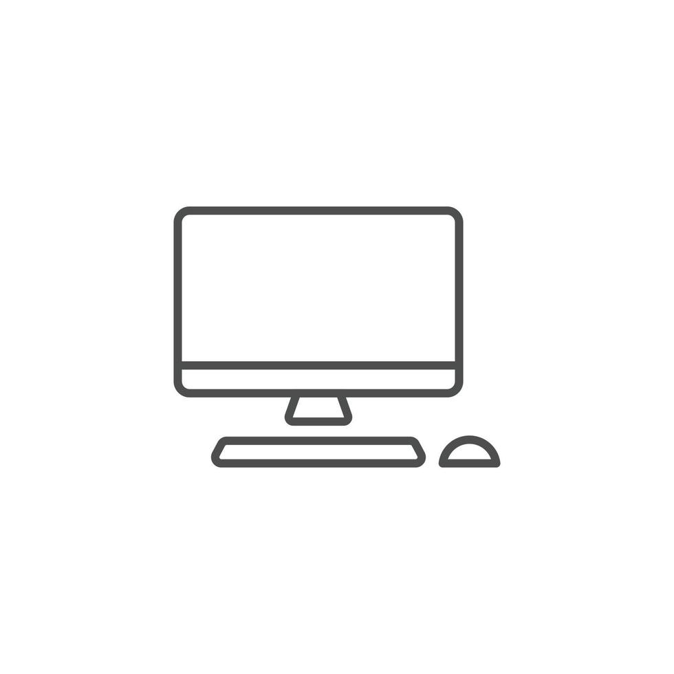 Personal computer in flat style. Desktop pc vector illustration on ...