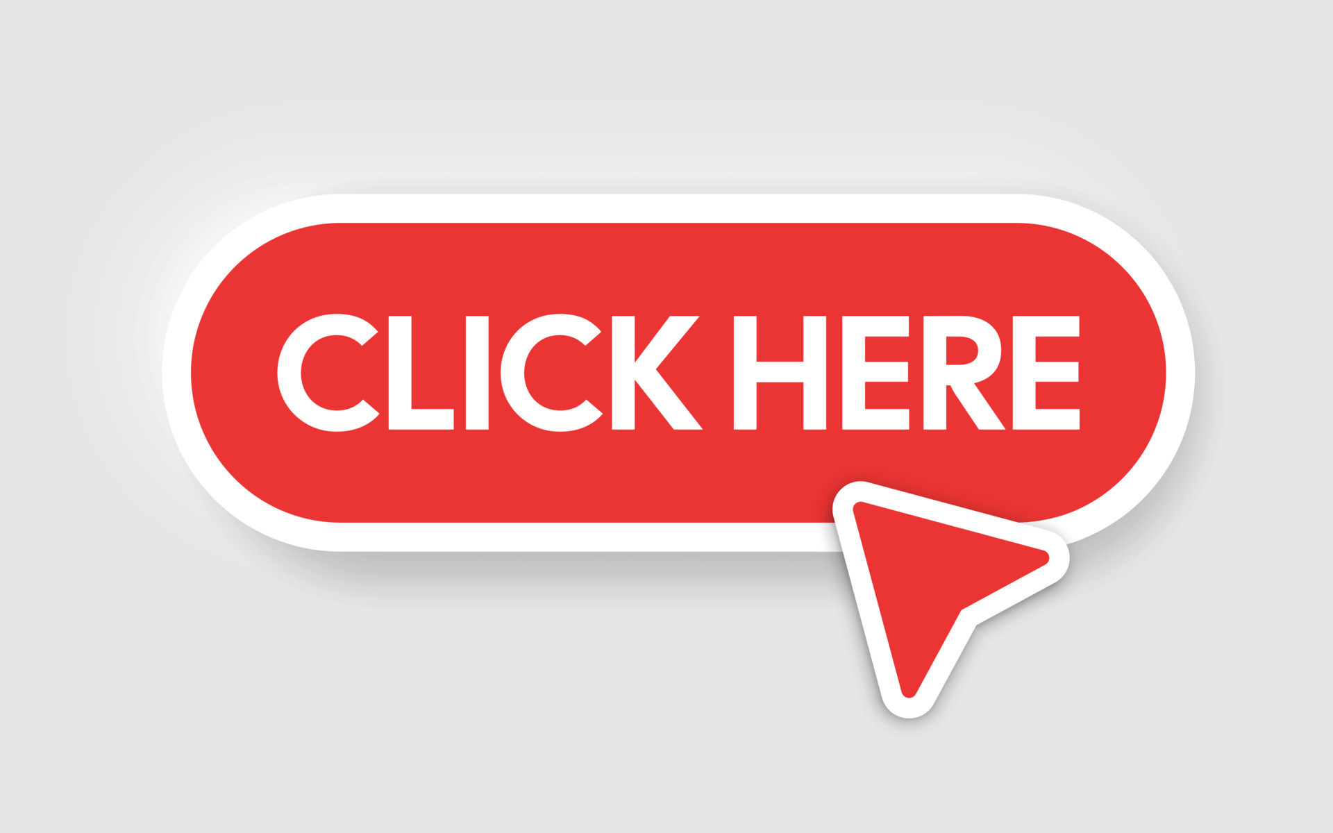 Click here icon in flat style. Pointer clicking vector illustration on ... Click here icon in flat style. Pointer clicking vector illustration on ...