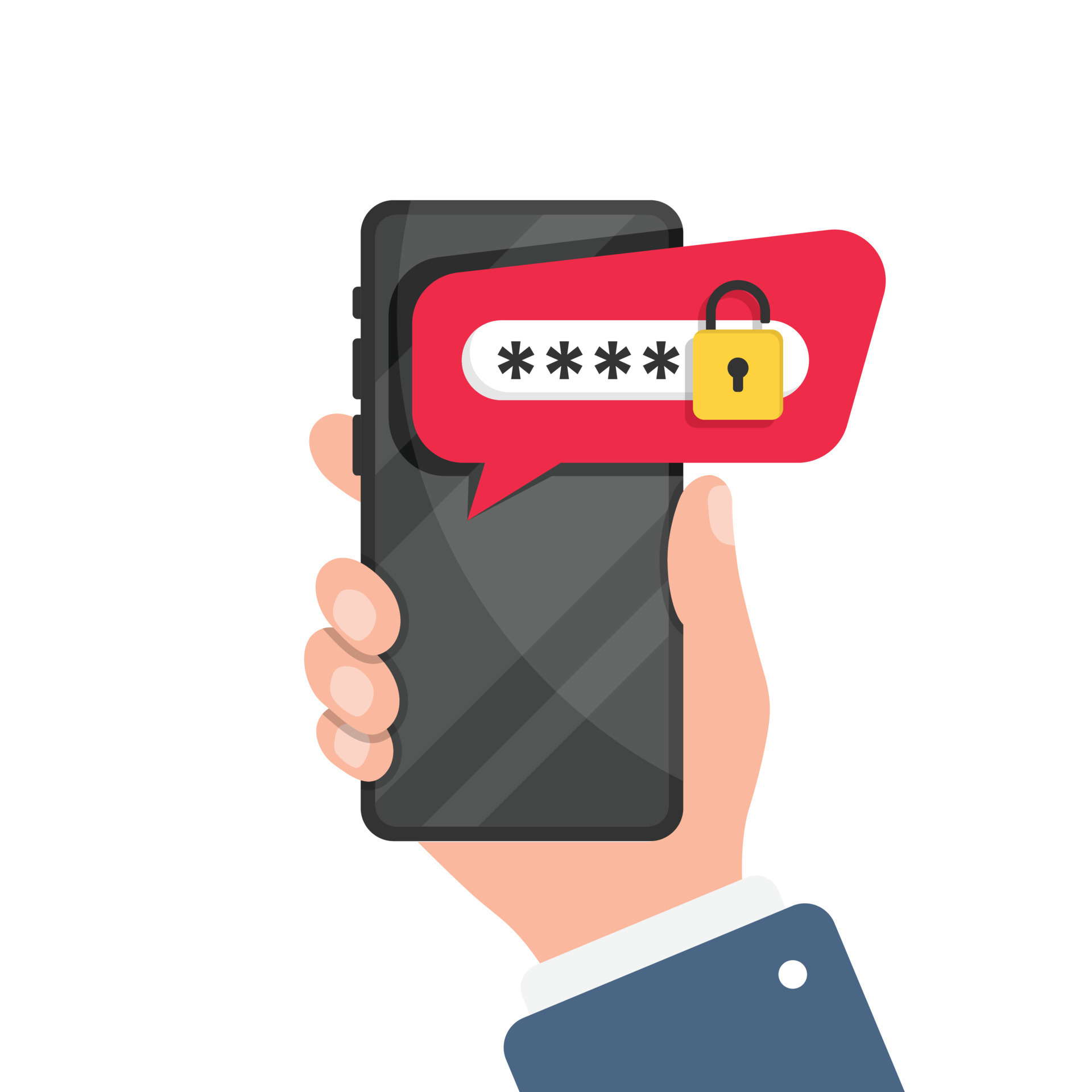 Password Protection Icon In Flat Style Authentication Vector