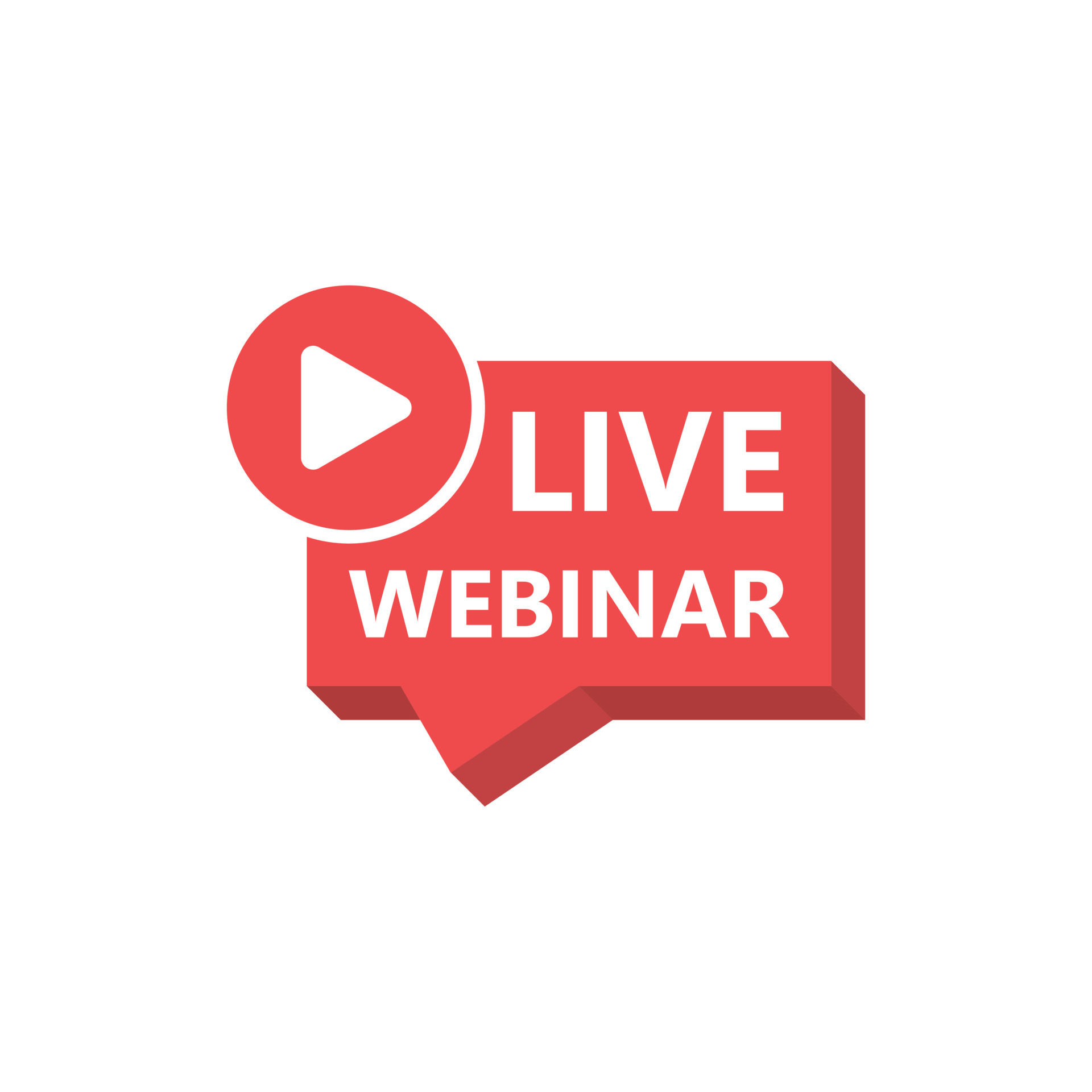 Live webinar icon in flat style. Online training vector illustration on isolated background ...