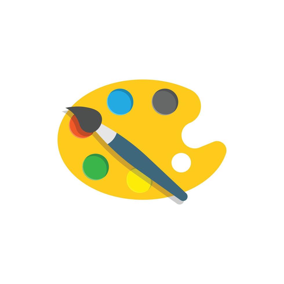 Artist's palette in flat style. Painter's tools vector illustration on ... Artist's palette in flat style. Painter's tools vector illustration on ...