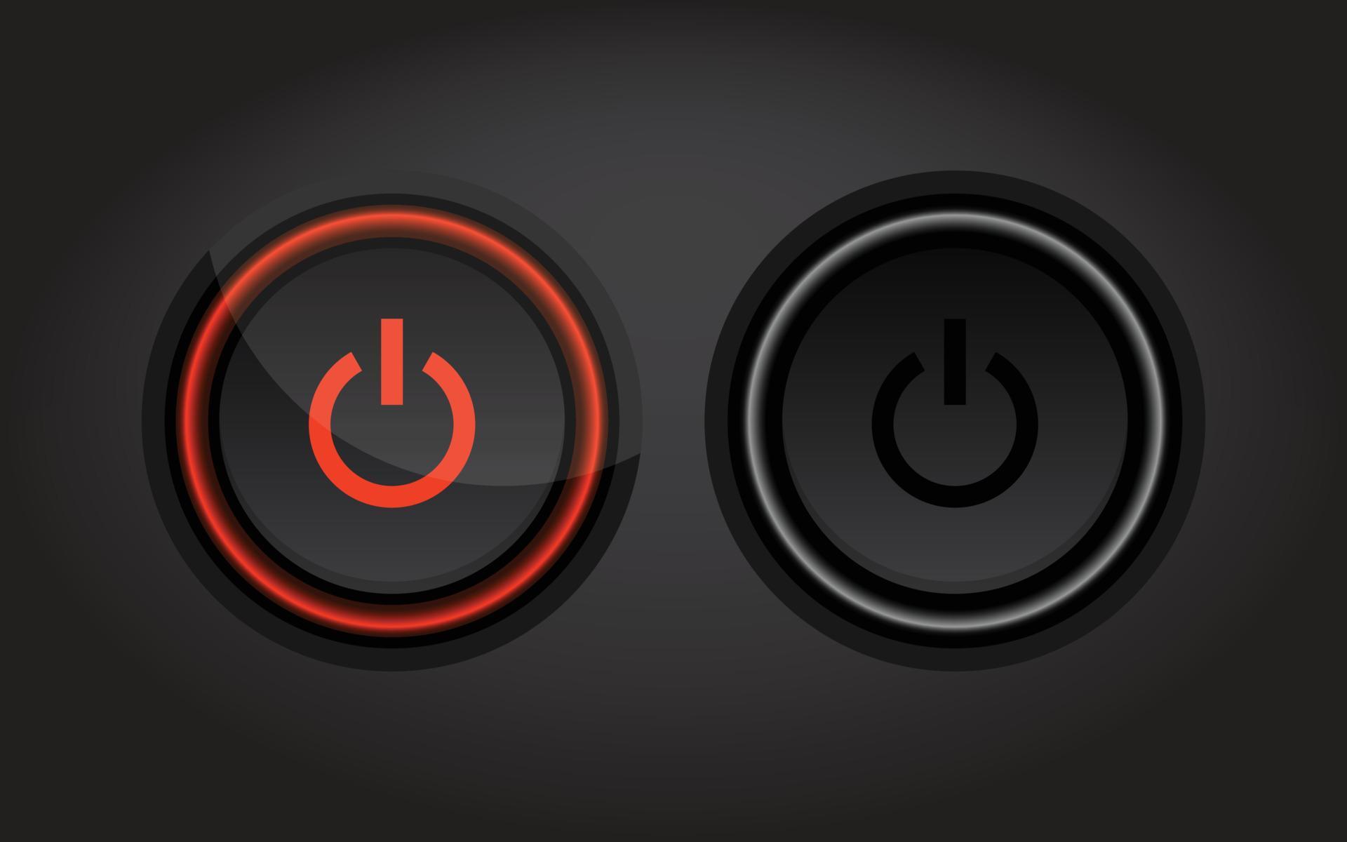 On and off buttons in flat style. Toggle switch vector illustration on isolated background ...