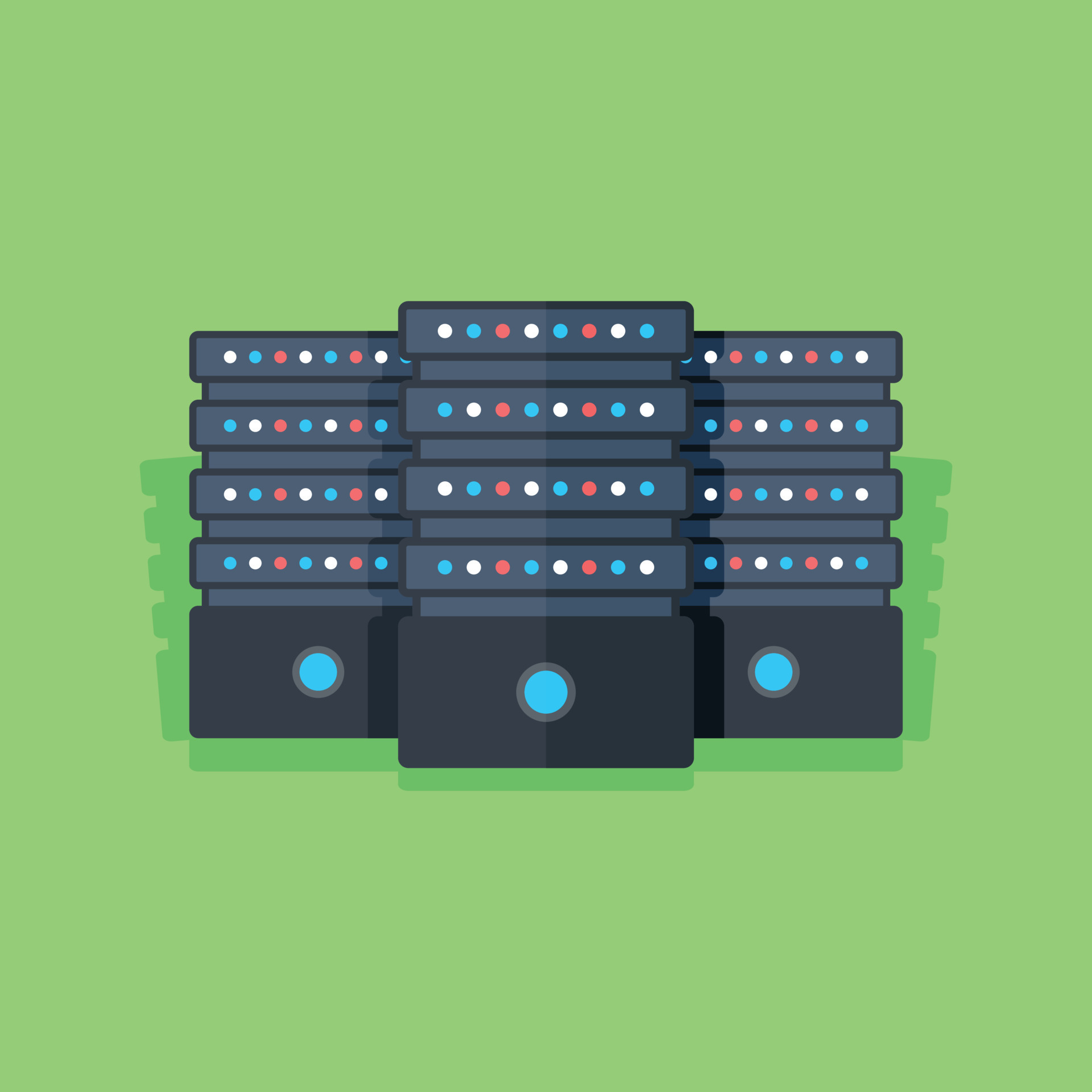 Data Center Icon In Flat Style Computer Datacenter Vector Illustration On Isolated Background