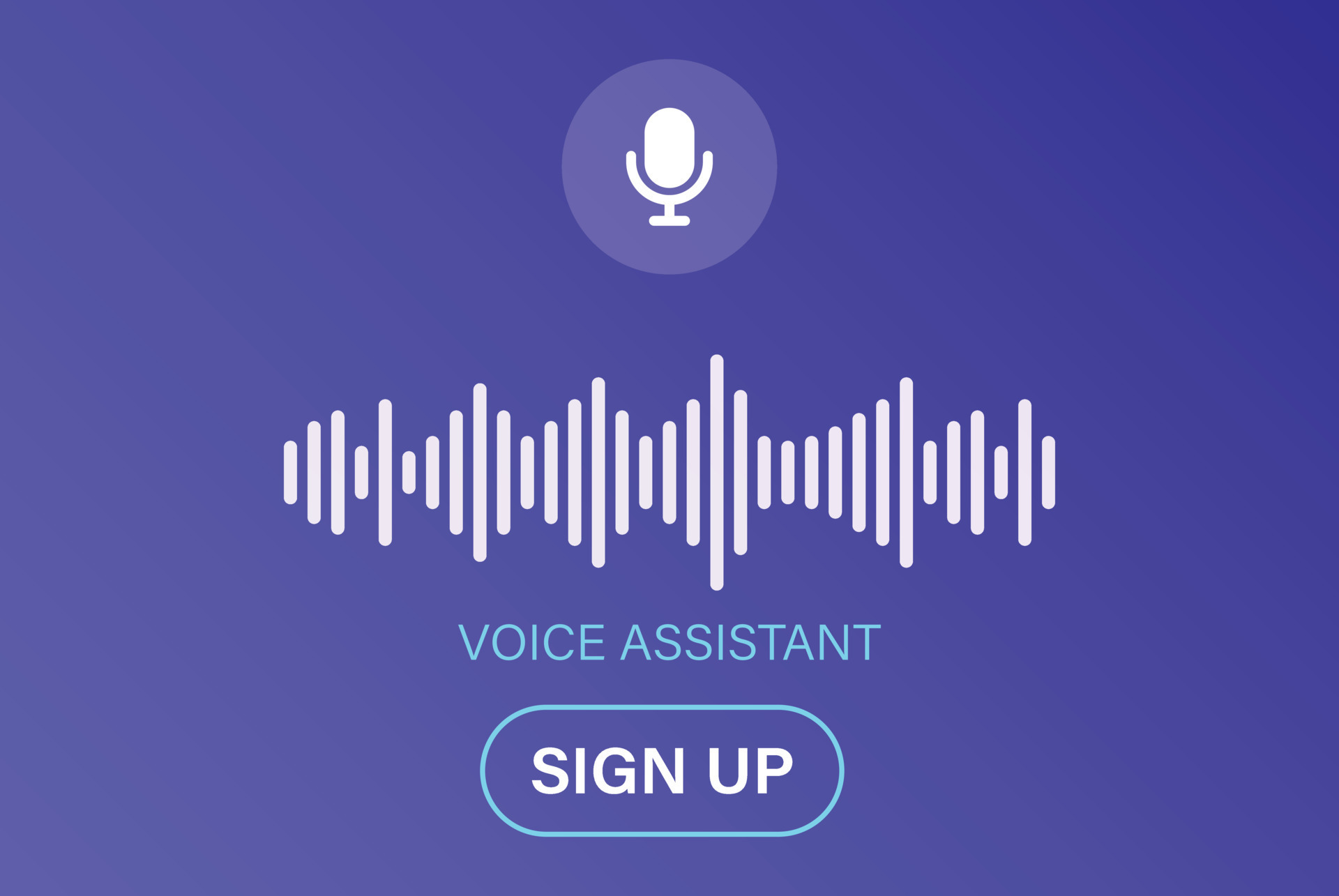 Personal voice assistant icon in flat style. Audio soundwave vector ...