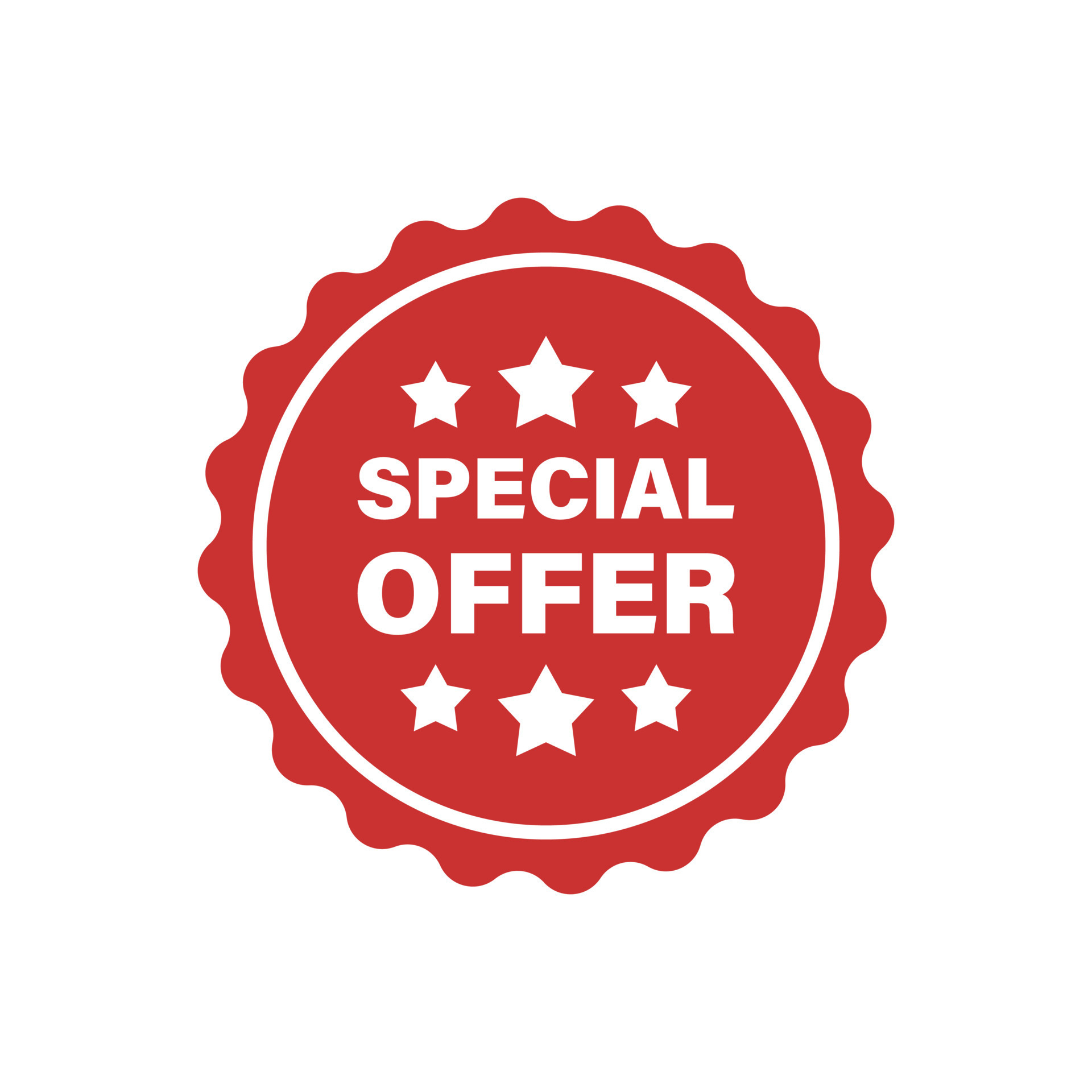 Special offer label icon in flat style. Discount banner vector illustration on isolated ...