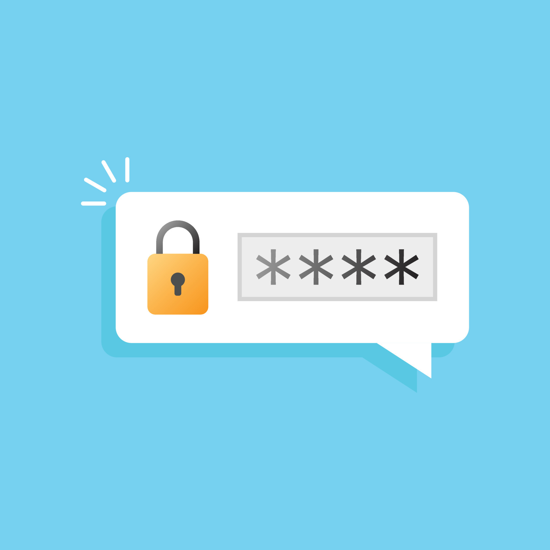 Password Protected Icon In Flat Style Authentication Vector 6268