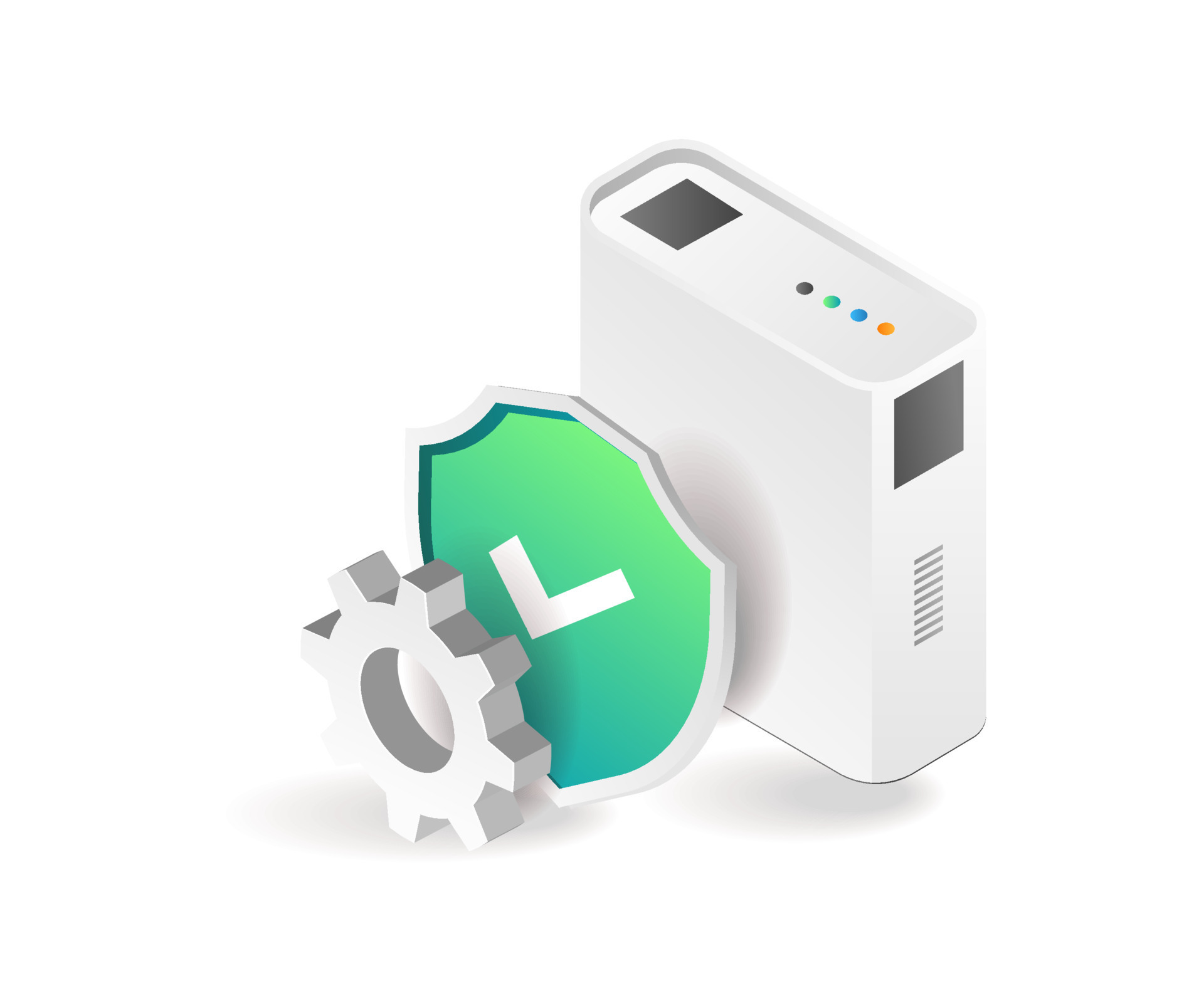 Flat isometric 3d illustration data hosting guaranteed safe 15881071 ...