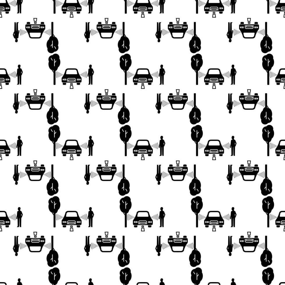 Driverless Car Object Detection Pattern Seamless Vector 15881441 Vector