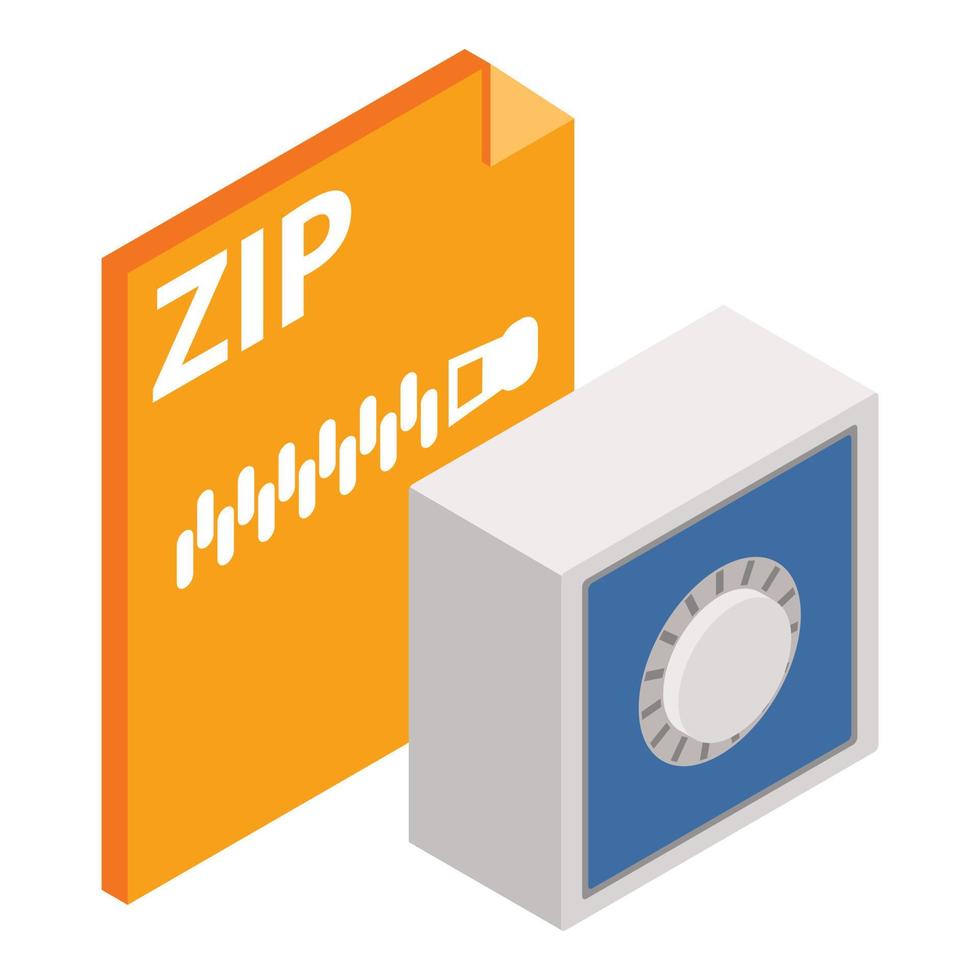 Zip file icon, isometric style 15883124 Vector Art at Vecteezy