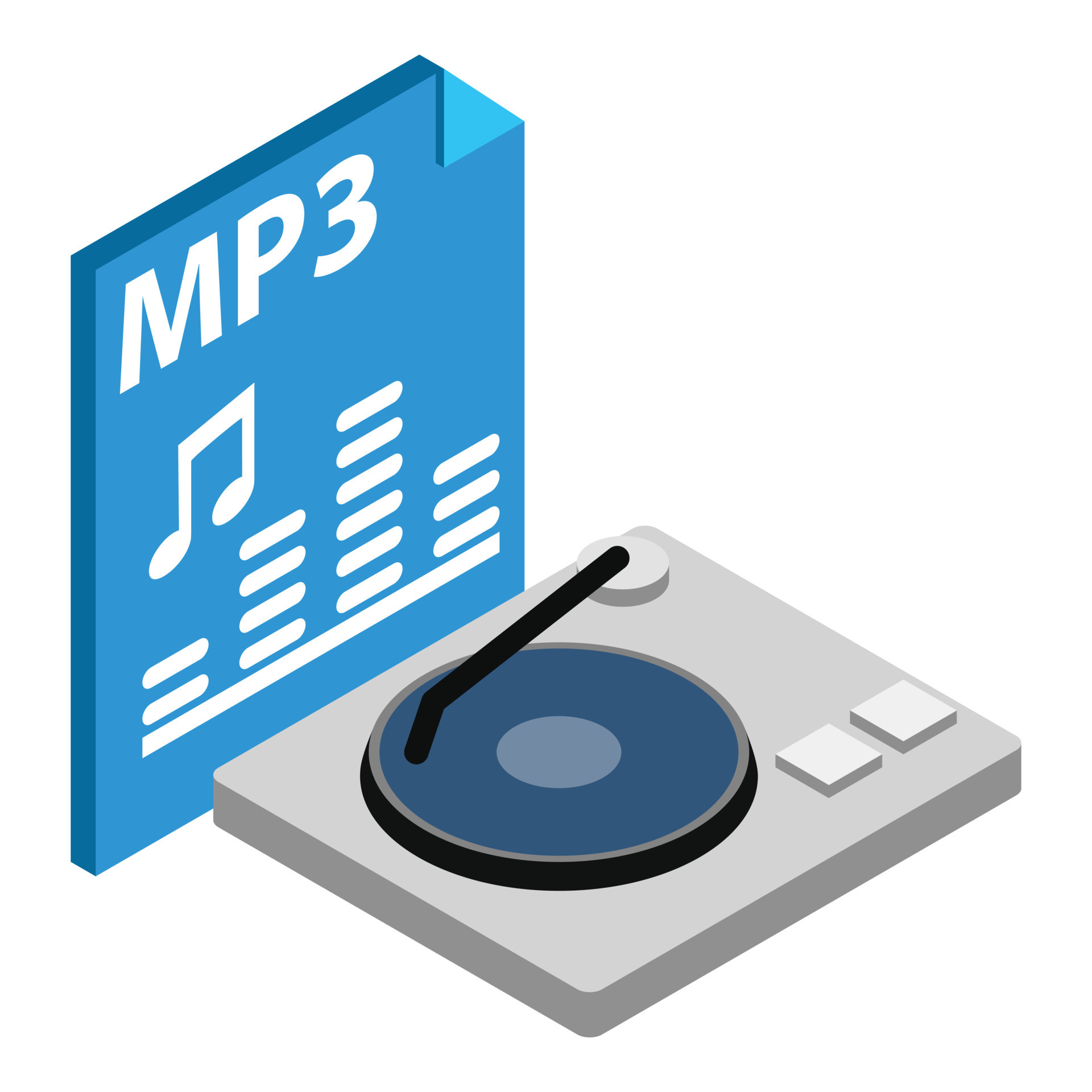 Mp3 file icon, isometric style 15883150 Vector Art at Vecteezy