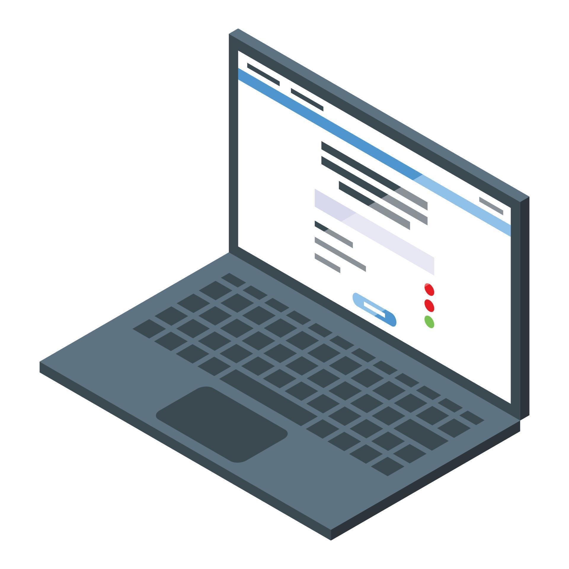 Laptop test result icon isometric vector. Computer online list 15886516 ...